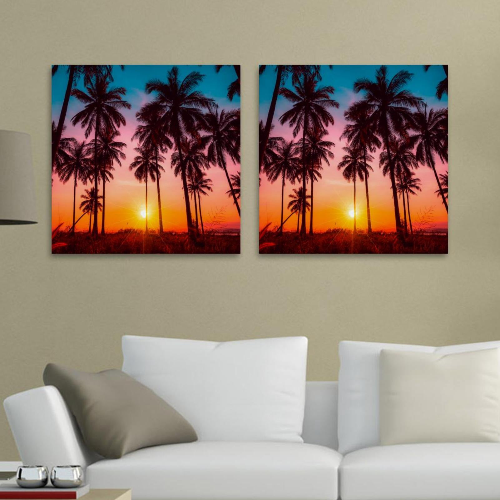 OWNSERIES Sunset Pattern 2PC Canvas Wall Art Paintings for Living Room ...