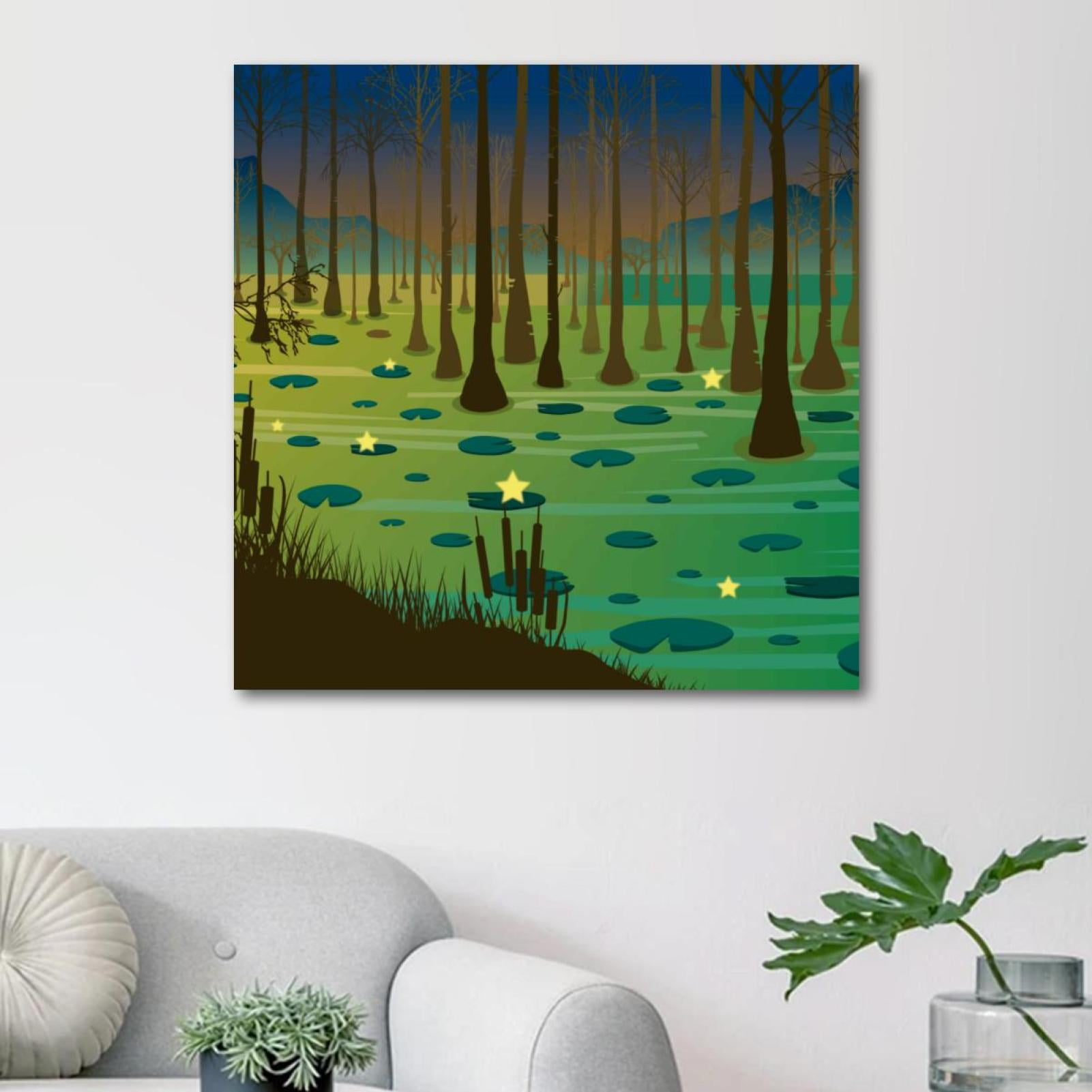 OWNSERIES Swamp Night Print Pattern Canvas Wall Art Paintings for ...