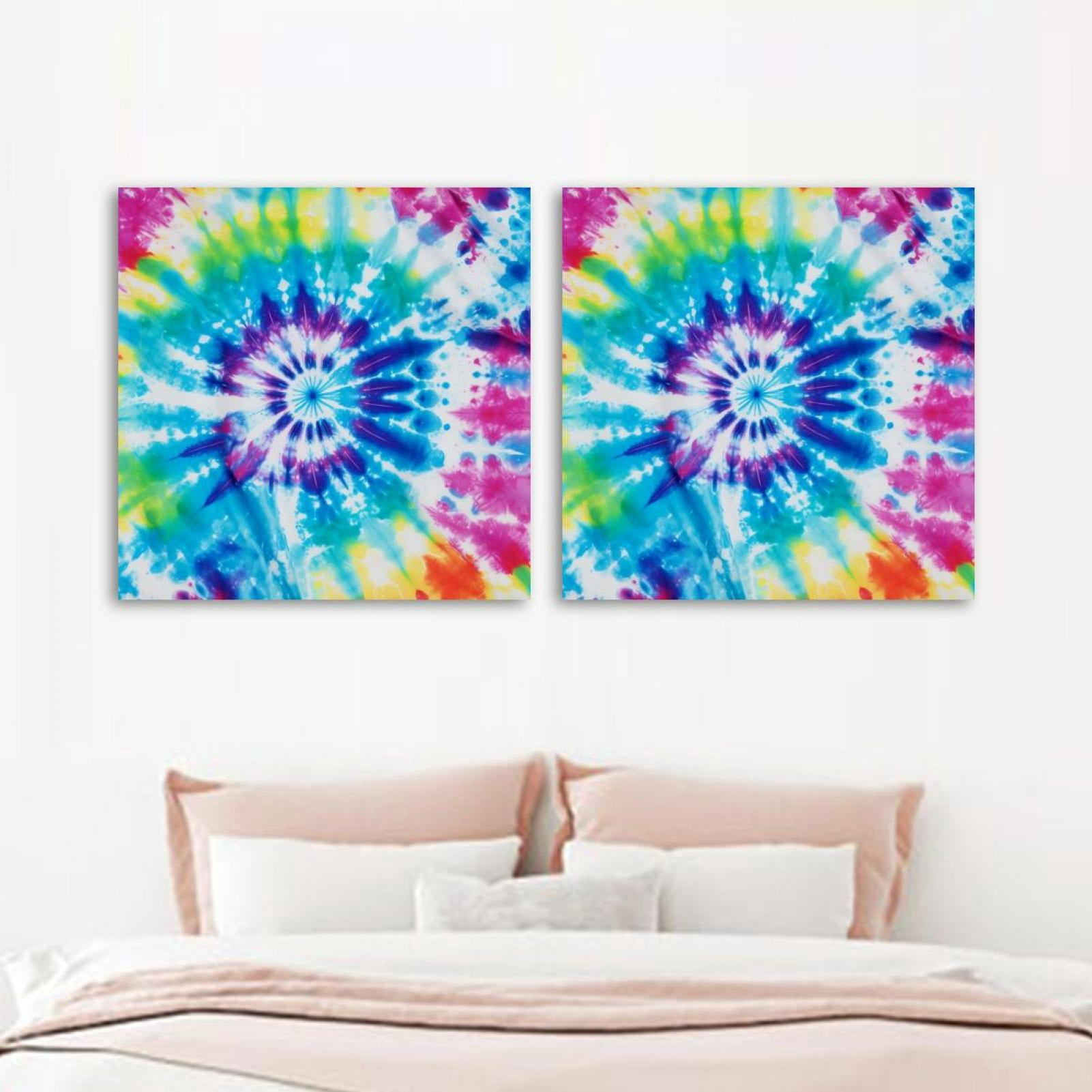 OWNSERIES Tie Dye Pattern 2PC Canvas Wall Art Paintings for Living Room ...