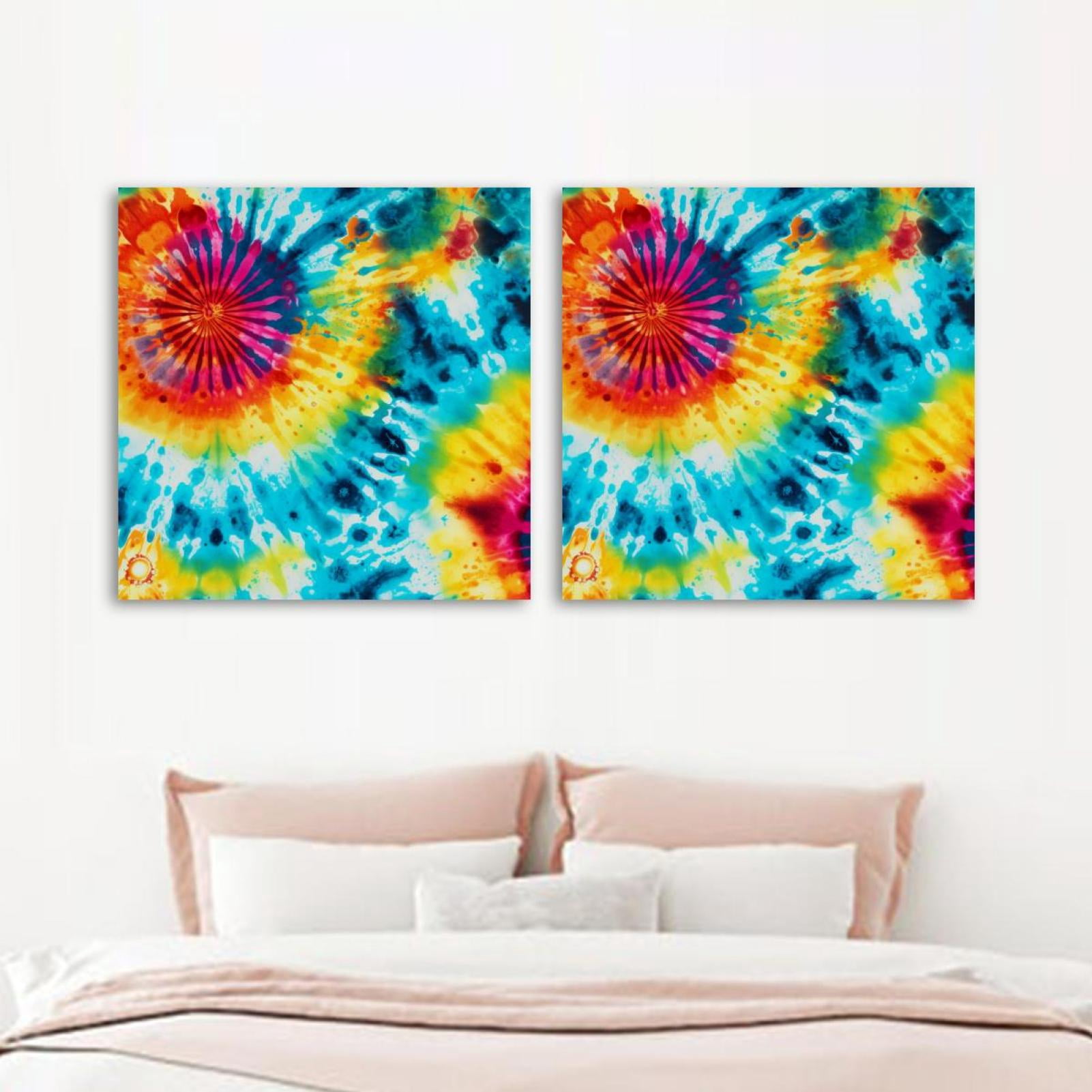 OWNSERIES Tie Dye Pattern 2PC Canvas Wall Art Paintings for Living Room ...