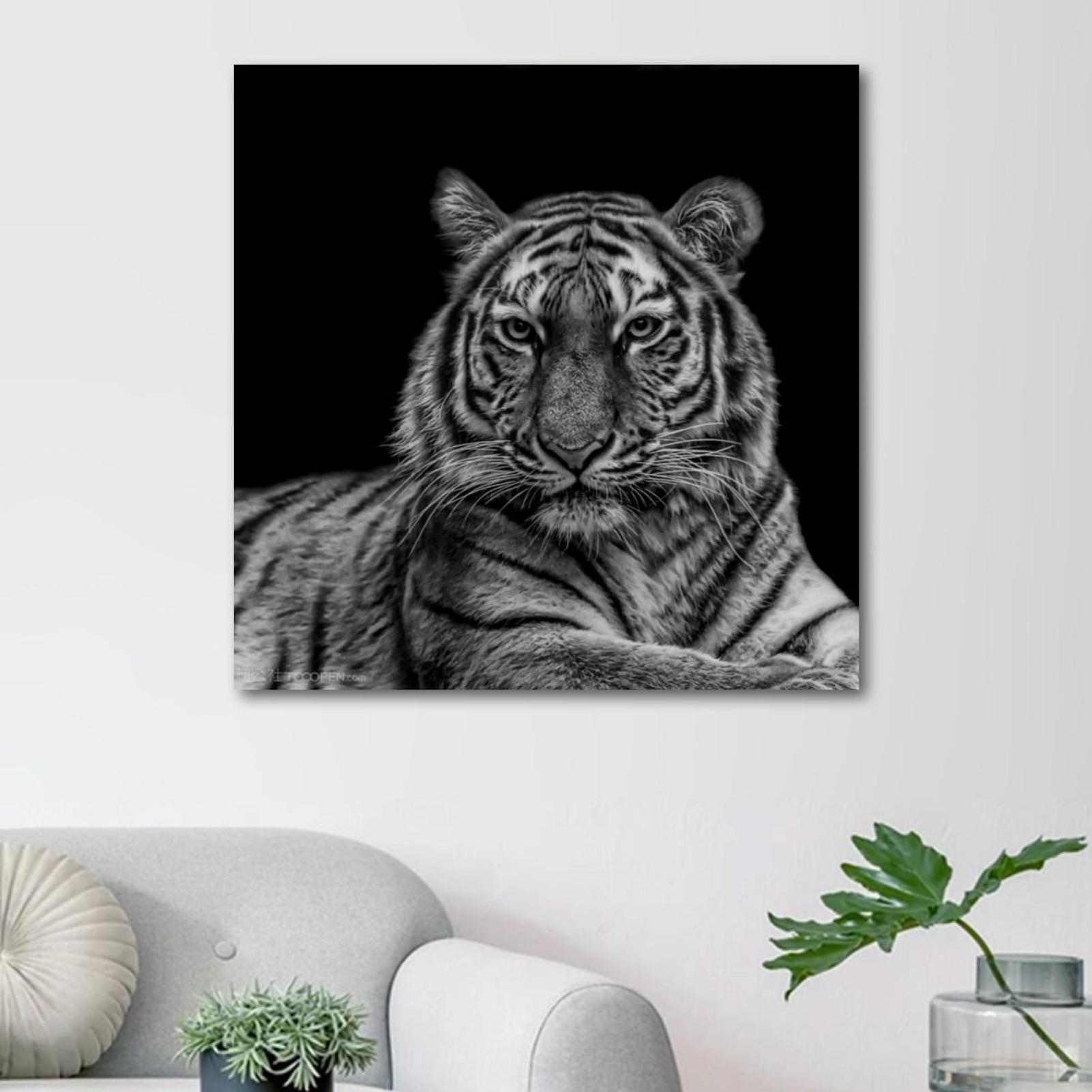 OWNSERIES Tiger Black Pattern Canvas Wall Art Paintings for Living Room ...