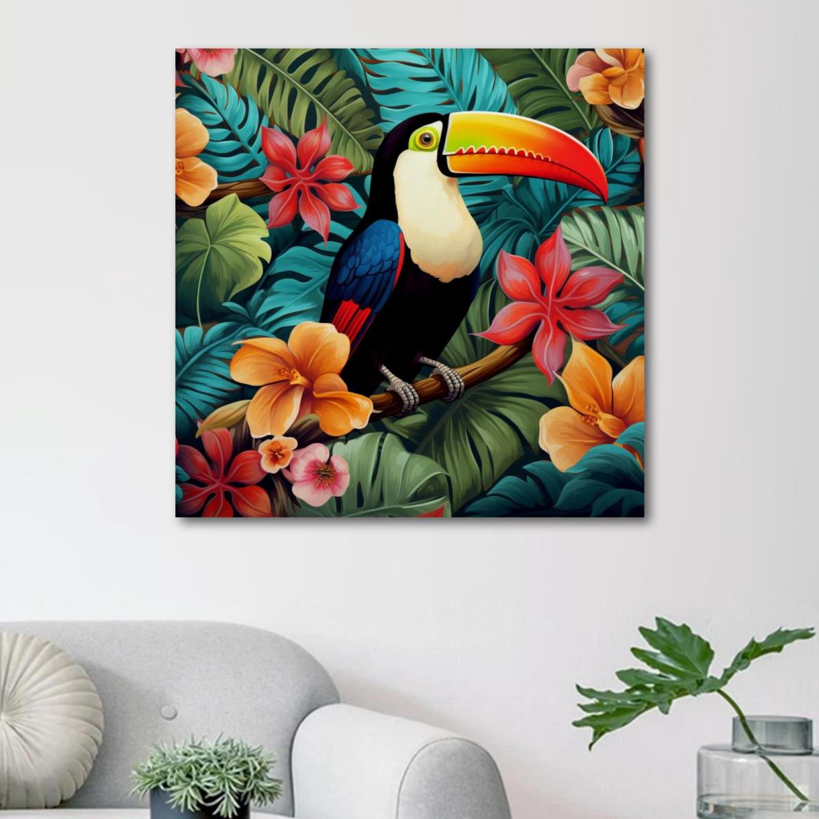 OWNSERIES Toucan Pattern Canvas Wall Art Paintings for Living Room ...