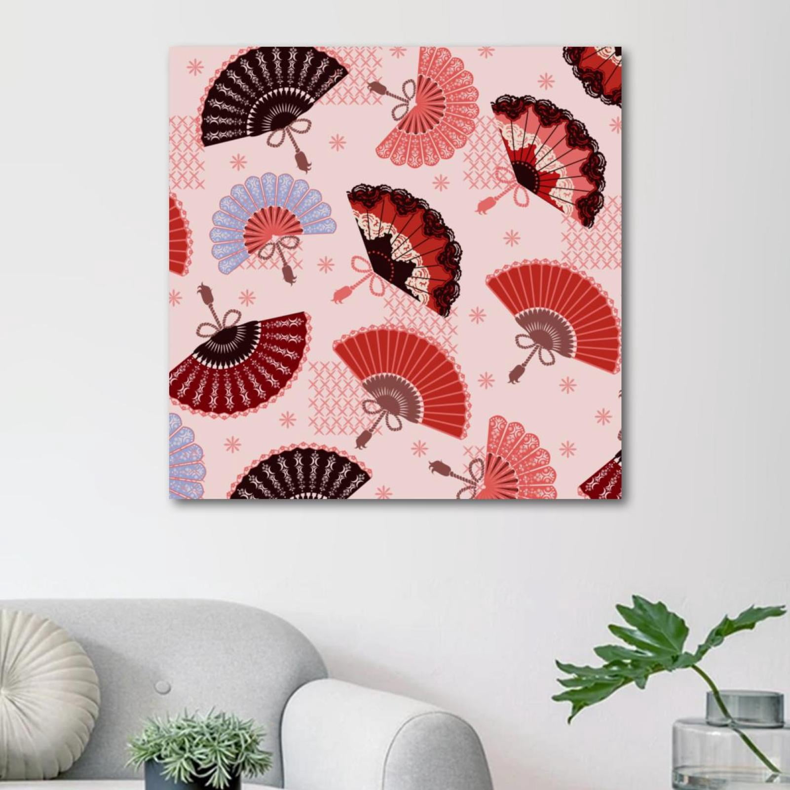 OWNSERIES Traditional Spanish Fan Pattern Canvas Wall Art Paintings for ...