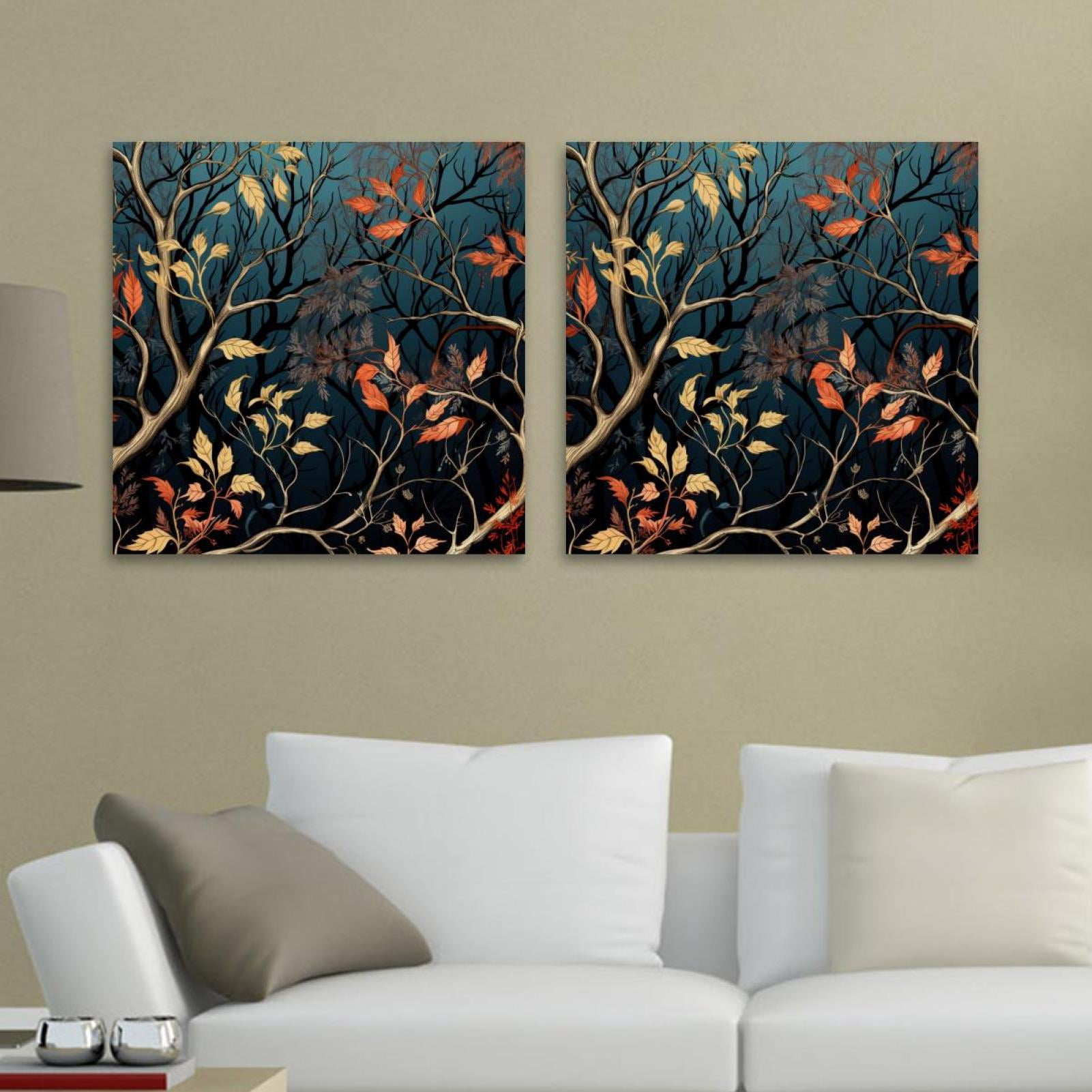 OWNSERIES Tree Pattern 2PC Canvas Wall Art Paintings for Living Room ...