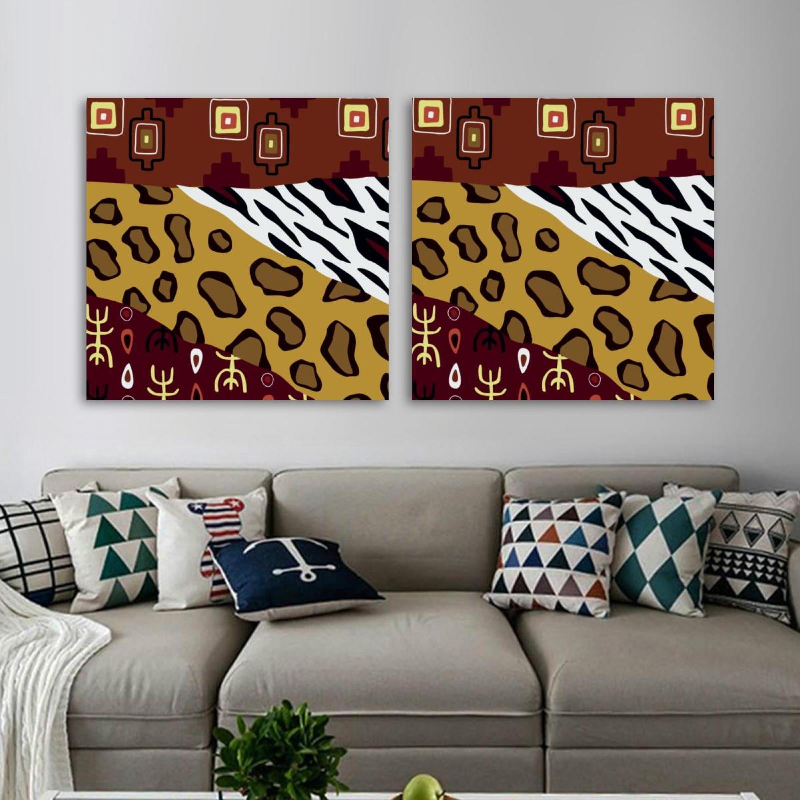 OWNSERIES Tribe Animal Skin Pattern 2PC Canvas Wall Art Paintings for ...