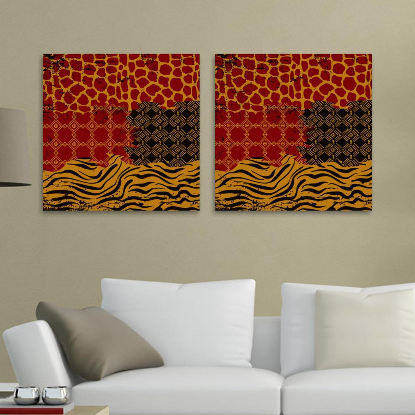 OWNSERIES Tribe Animal Skin Pattern 2PC Canvas Wall Art Paintings for ...