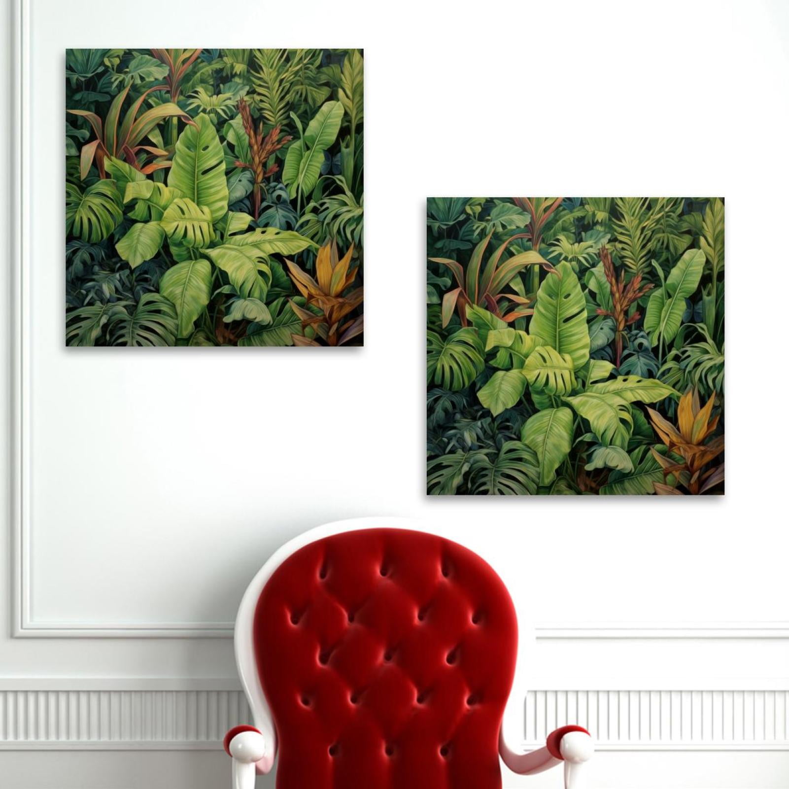 OWNSERIES Tropical Plants Pattern 2PC Canvas Wall Art Paintings for ...