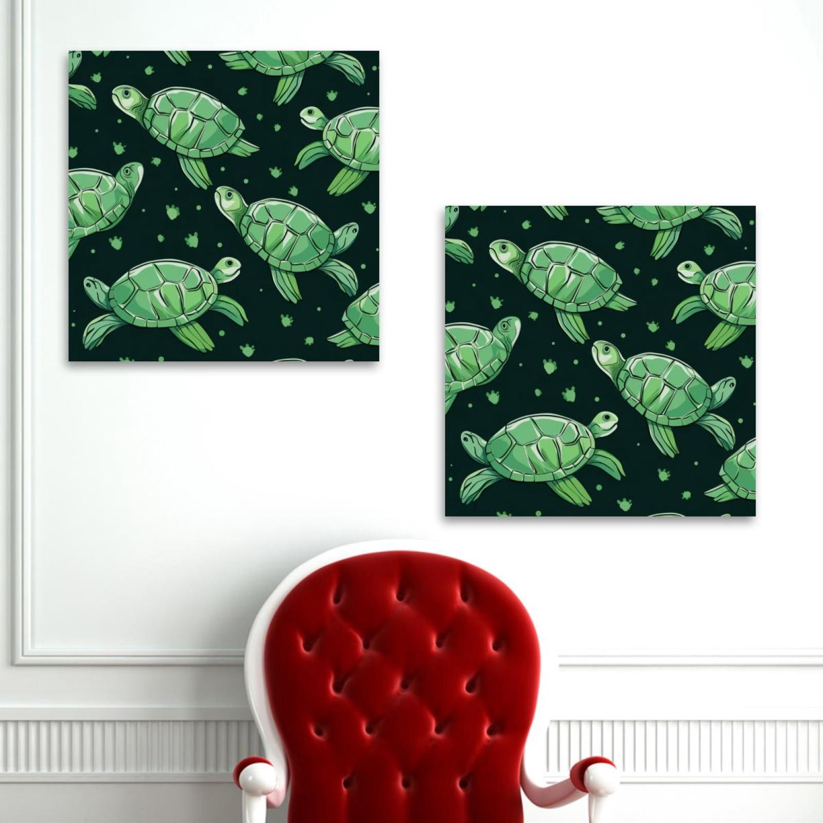 OWNSERIES Turtle Pattern 2PC Canvas Wall Art Paintings for Living Room ...
