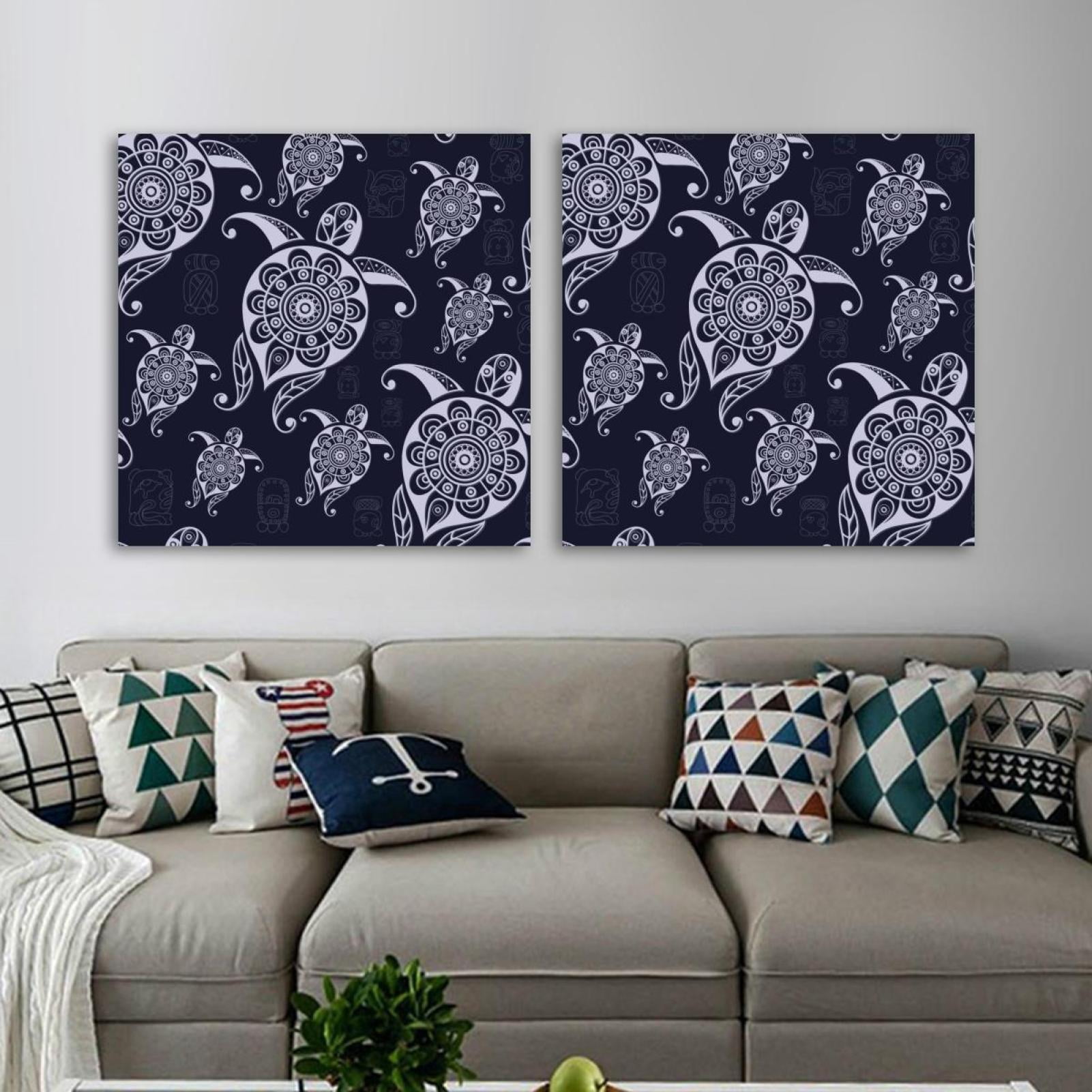 OWNSERIES Turtle Tortoise Boho Pattern 2PC Canvas Wall Art Paintings ...