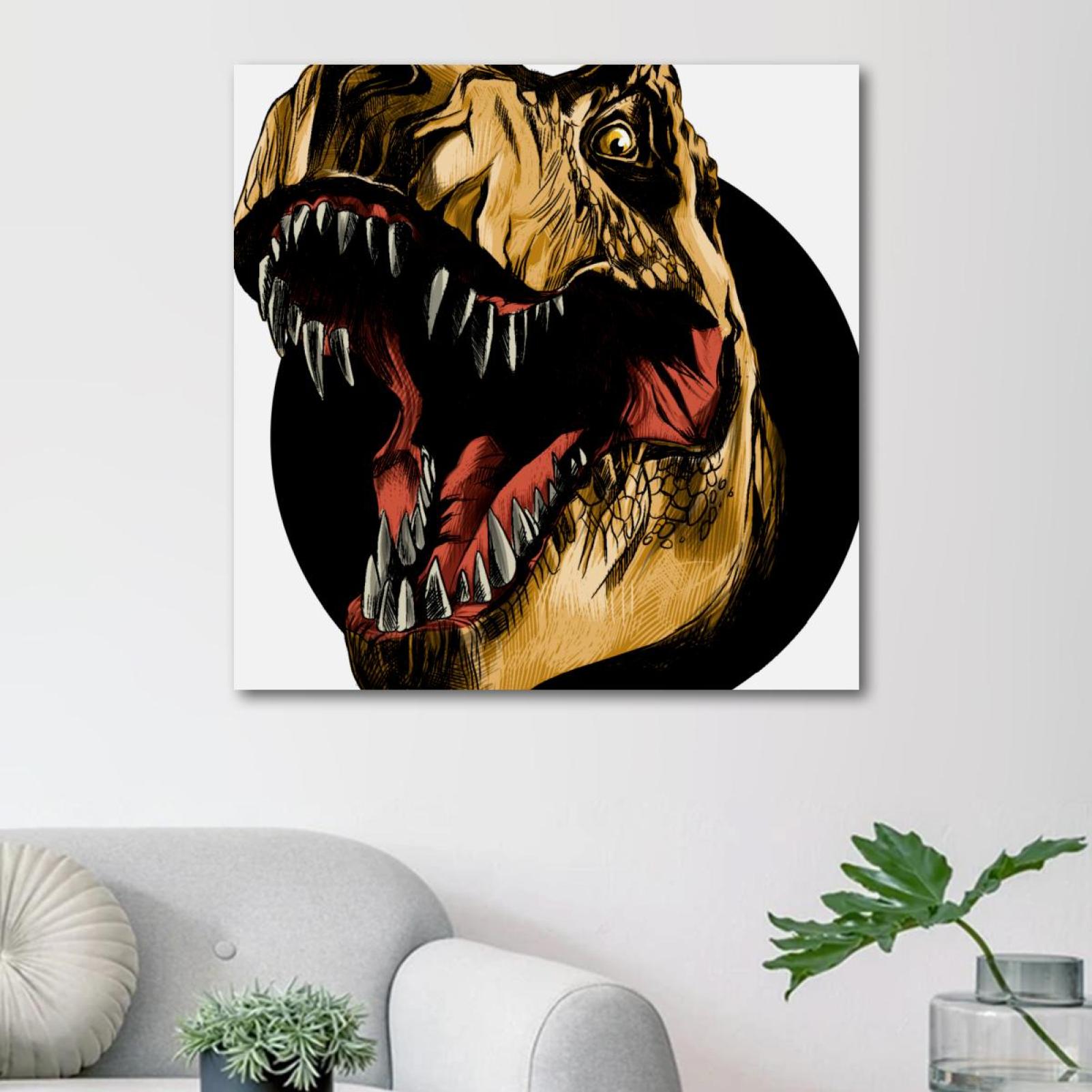 OWNSERIES Tyrannosaurus Rex Dinosaur Pattern Canvas Wall Art Paintings ...
