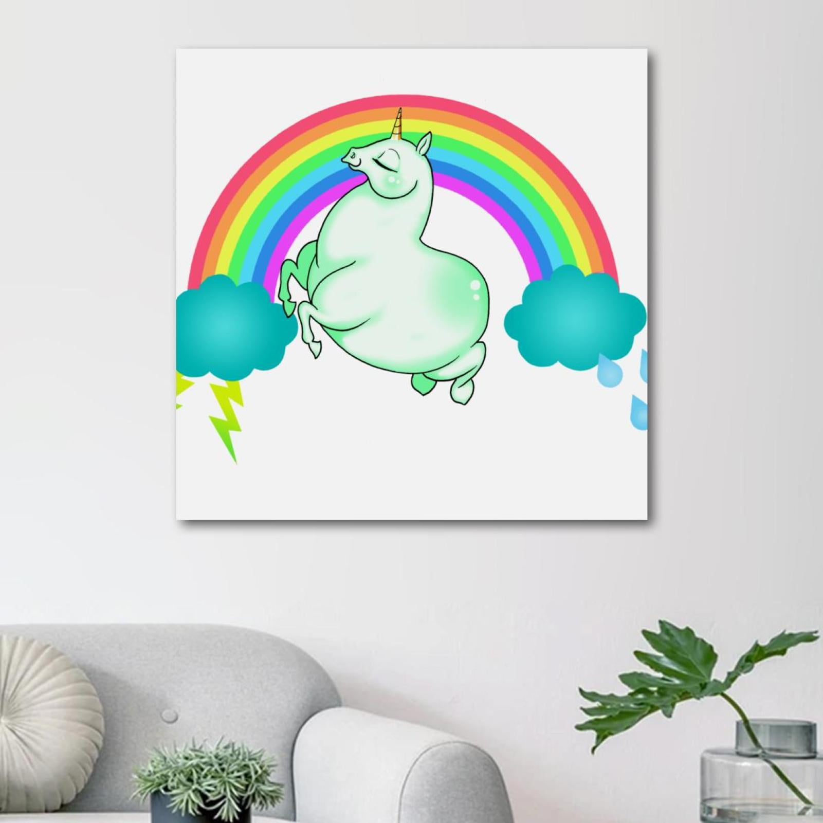 OWNSERIES Unicorn Fat Pattern Canvas Wall Art Paintings for Living Room ...
