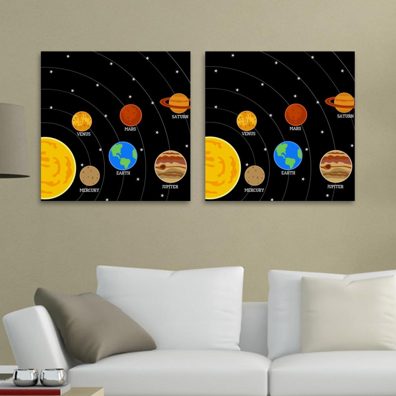 OWNSERIES Universe Planet Galaxy Pattern 2PC Canvas Wall Art Paintings ...