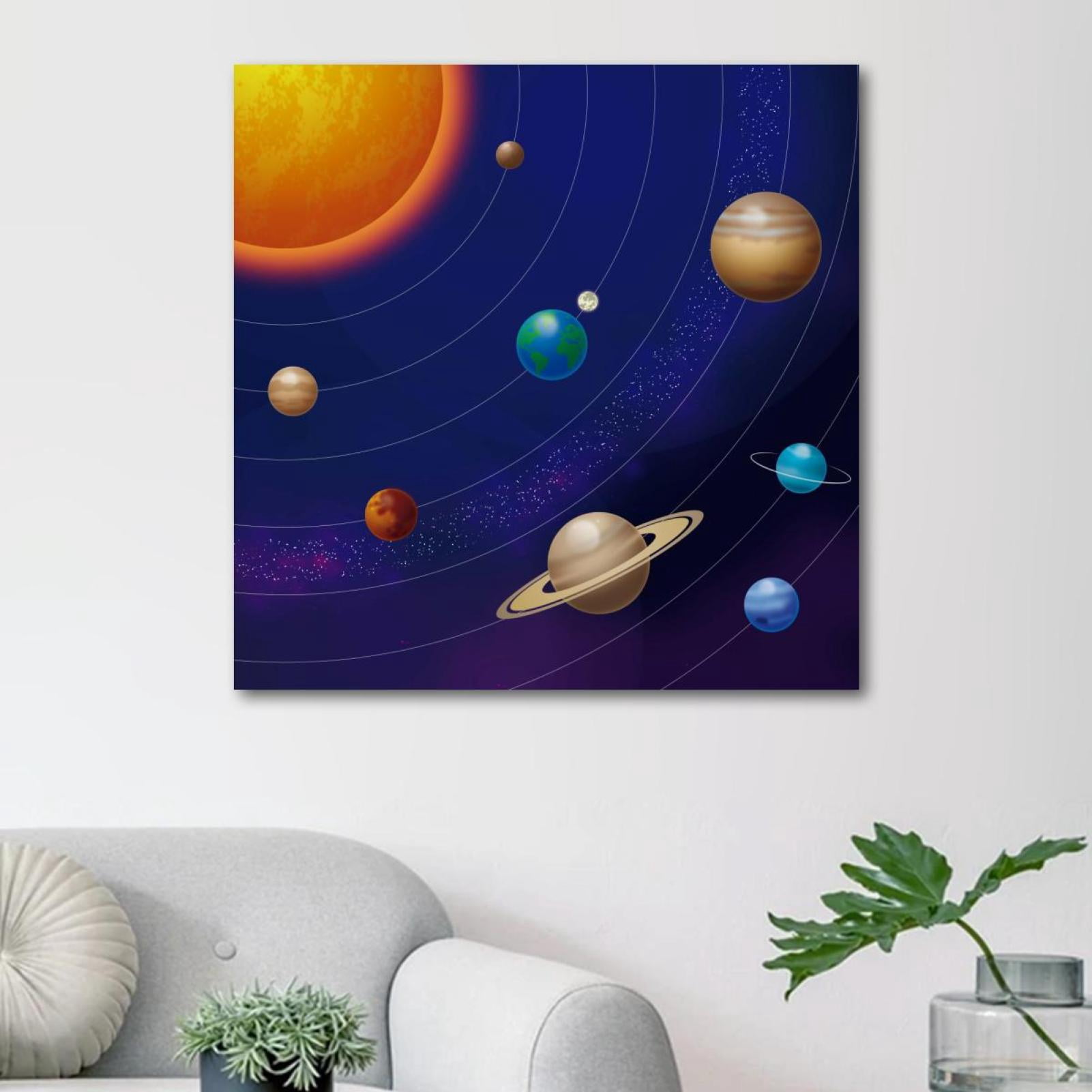 OWNSERIES Universe Solar System Planets Pattern Canvas Wall Art ...