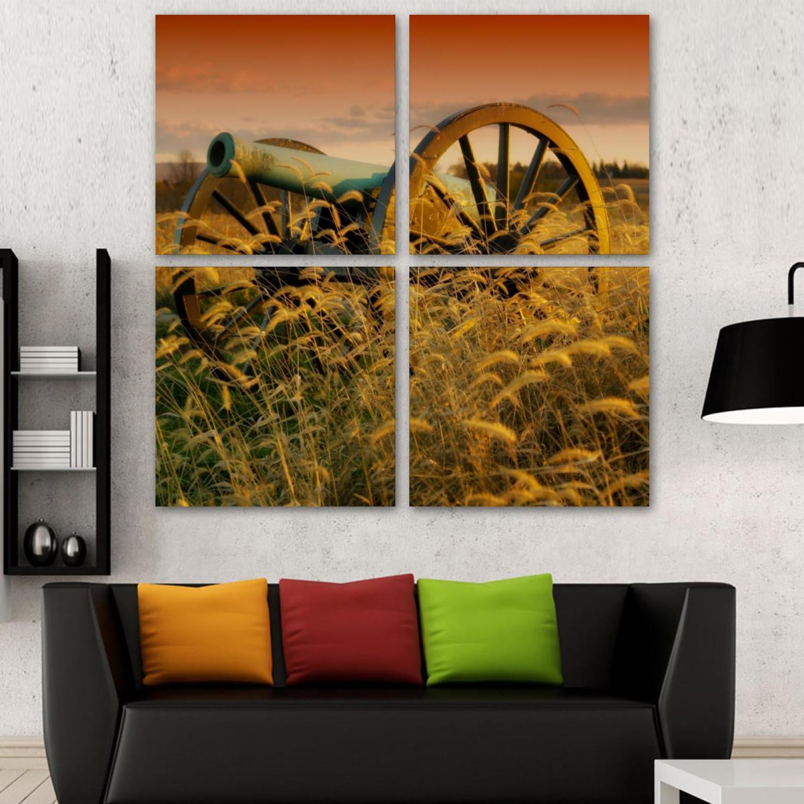 OWNSERIES Vintage Cannon Dog Tail Grass Field Scenery Pattern 4PC ...
