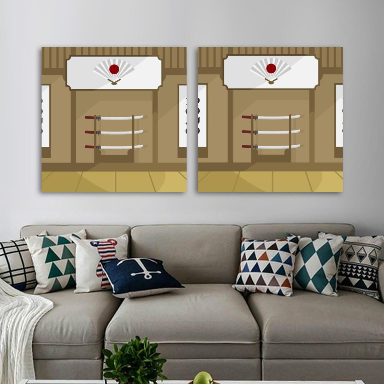 OWNSERIES Vintage Japanese Kendo Dojo Pattern 2PC Canvas Wall Art ...