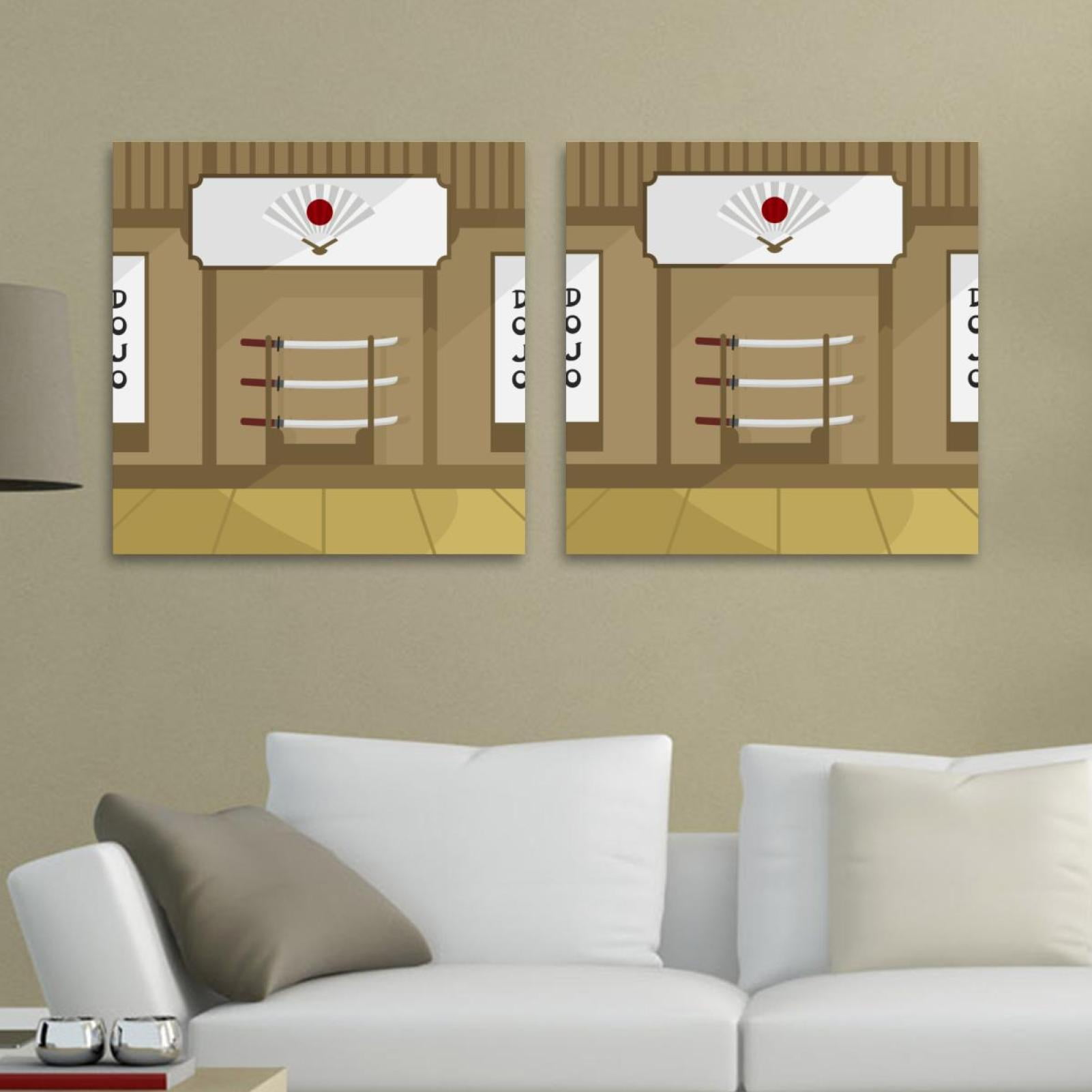 OWNSERIES Vintage Japanese Kendo Dojo Pattern 2PC Canvas Wall Art ...