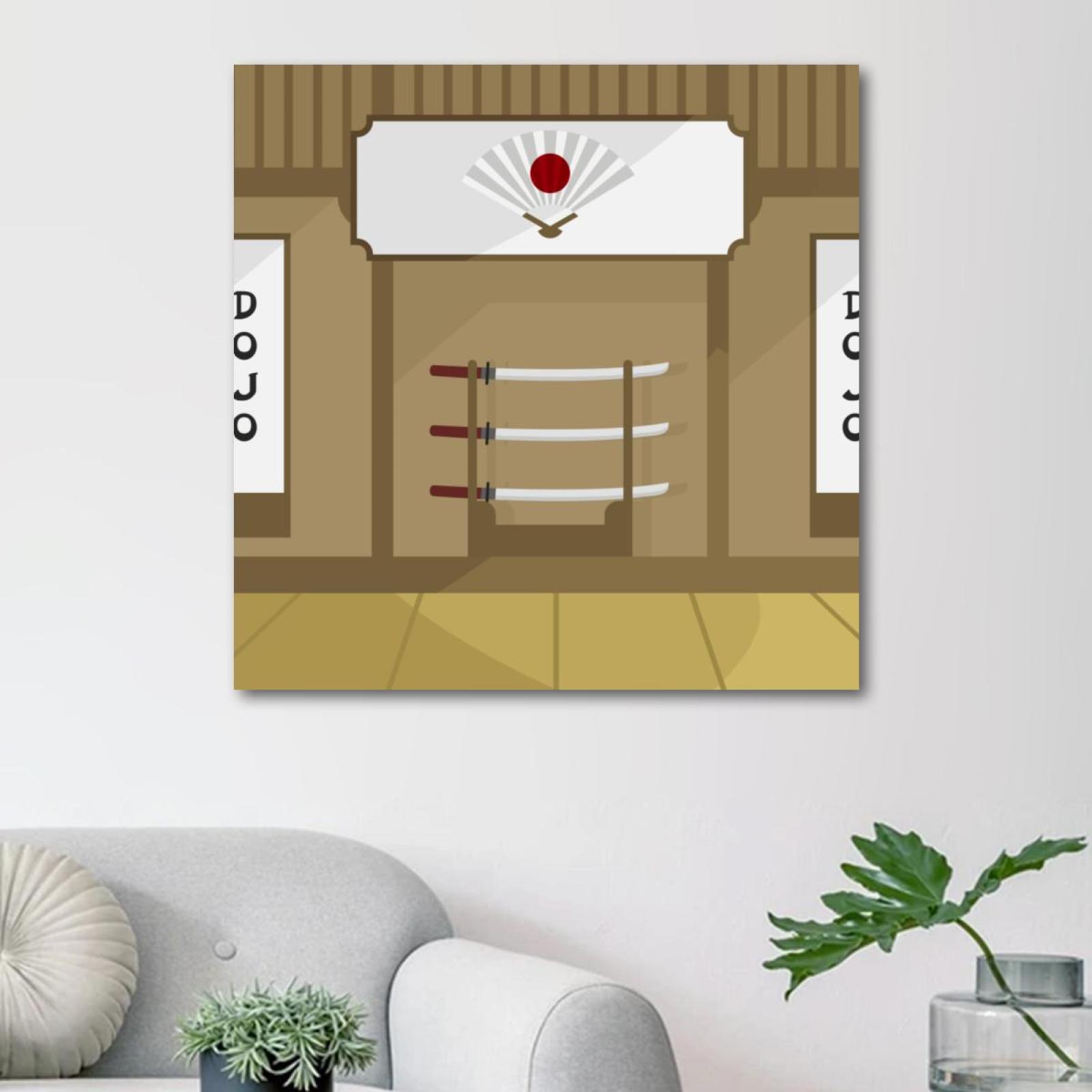 OWNSERIES Vintage Japanese Kendo Dojo Pattern Canvas Wall Art Paintings ...