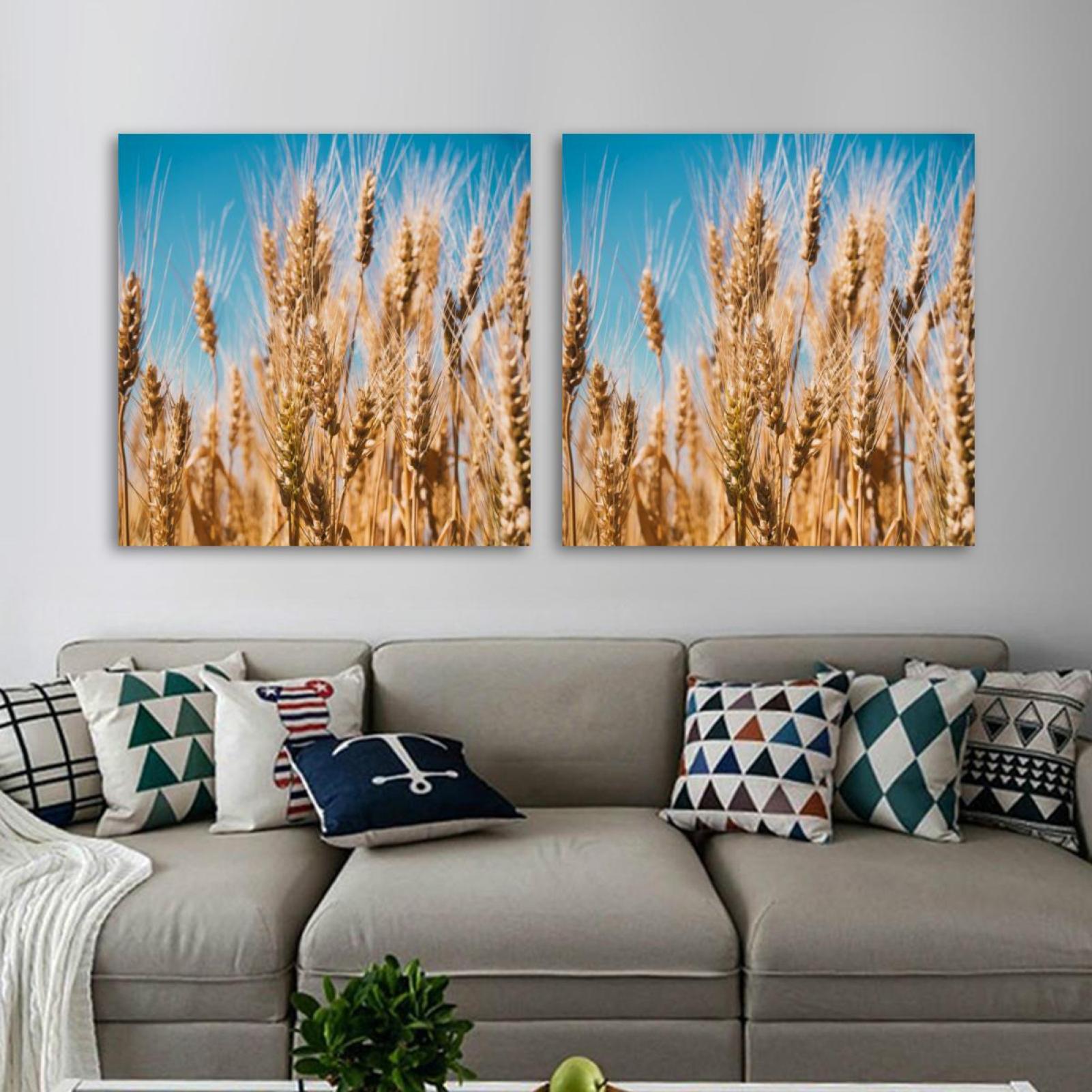 OWNSERIES Wheat Field Pattern 2PC Canvas Wall Art Paintings for Living ...