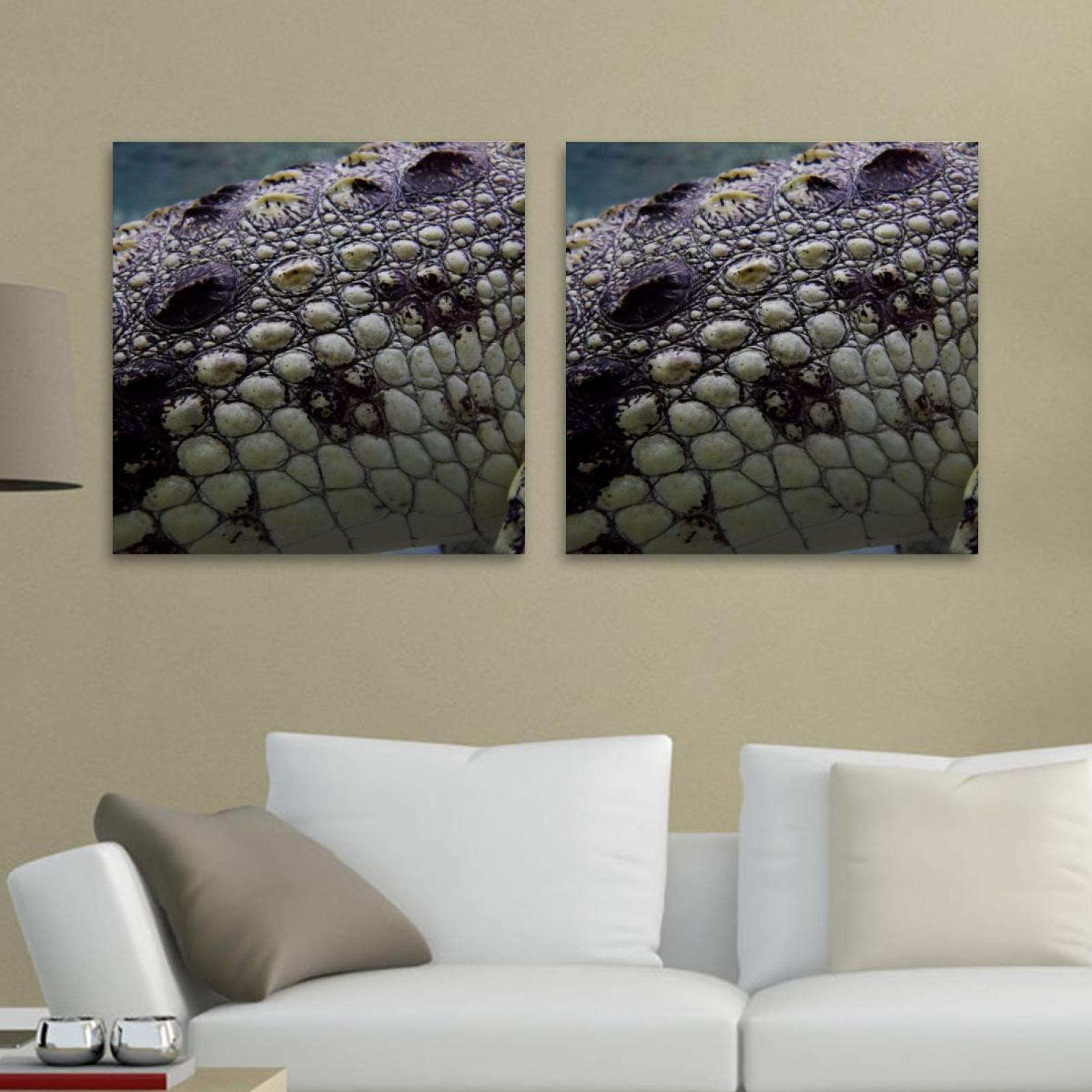 OWNSERIES Wild Aniaml Crocodile Alligator Crocodylus Pattern 2PC Canvas Wall Art Paintings for ...