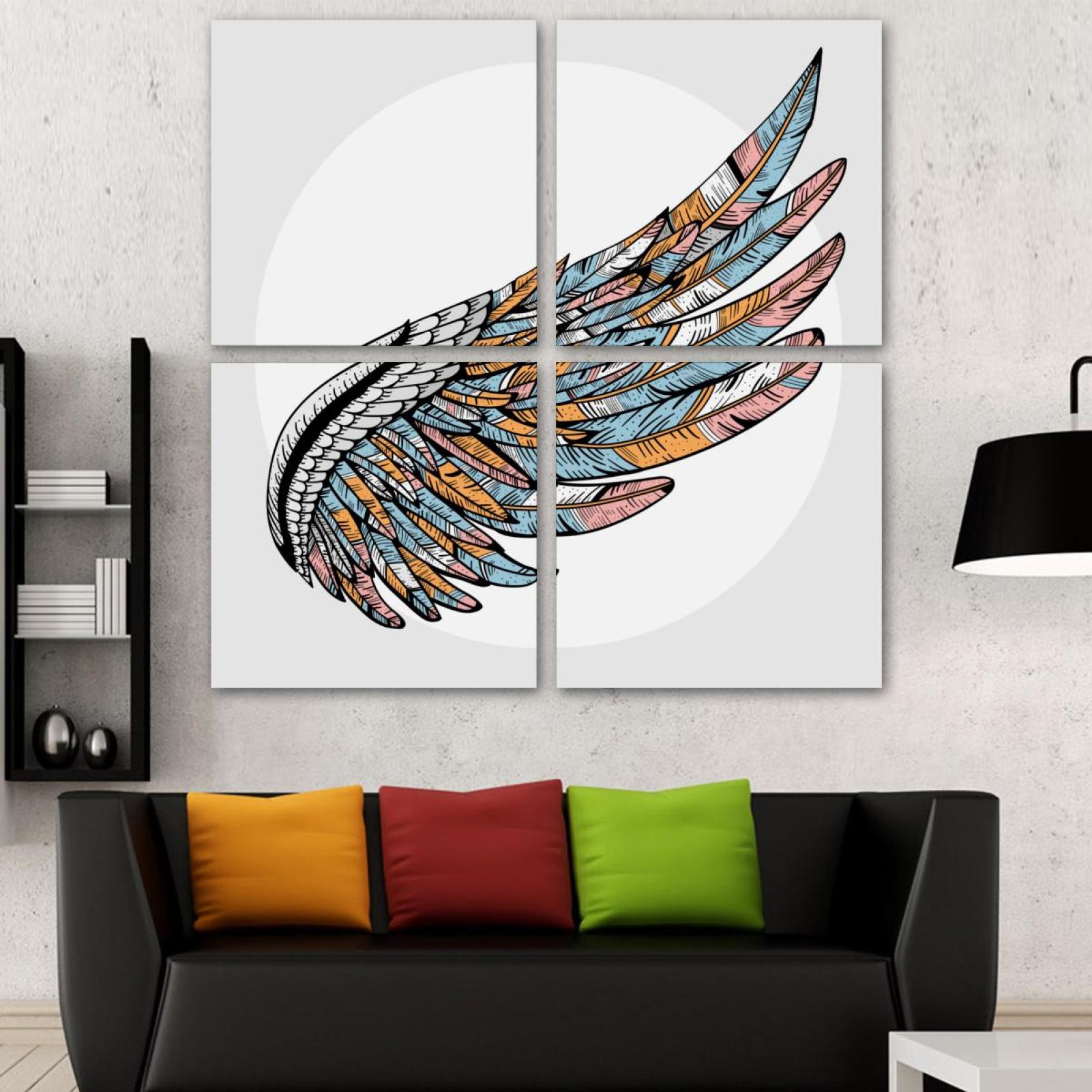 OWNSERIES Wing Pattern 4PC Frameless Canvas Wall Art Paintings for ...