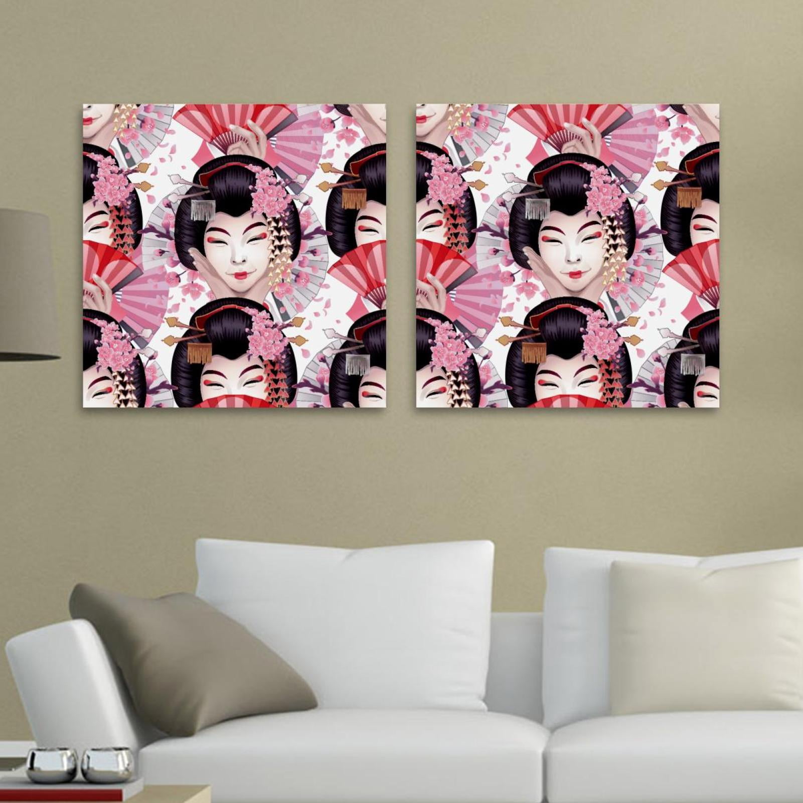 OWNSERIES Woman Japanese Pattern 2PC Canvas Wall Art Paintings for ...