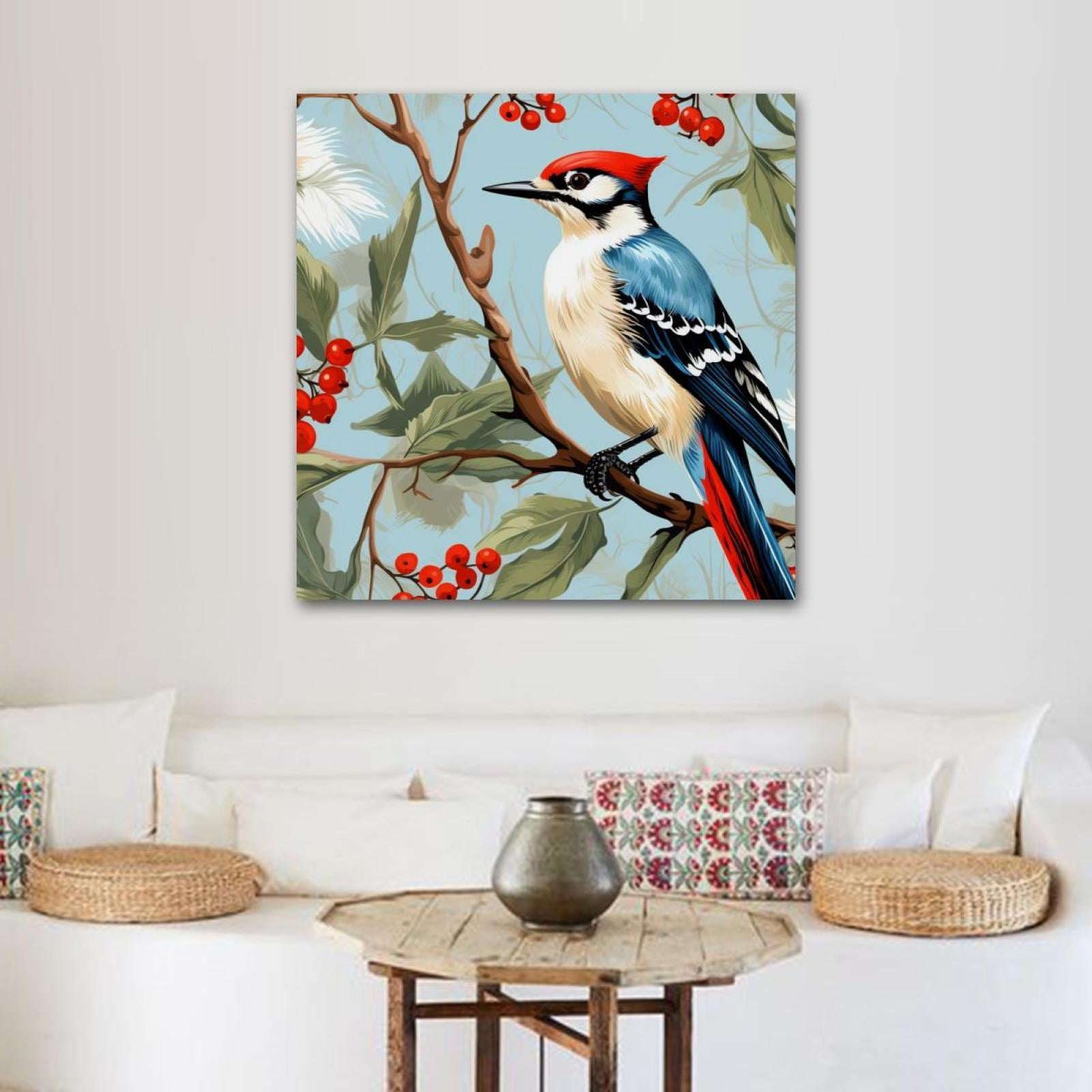 OWNSERIES Woodpecker Pattern Canvas Wall Art Paintings for Living Room ...