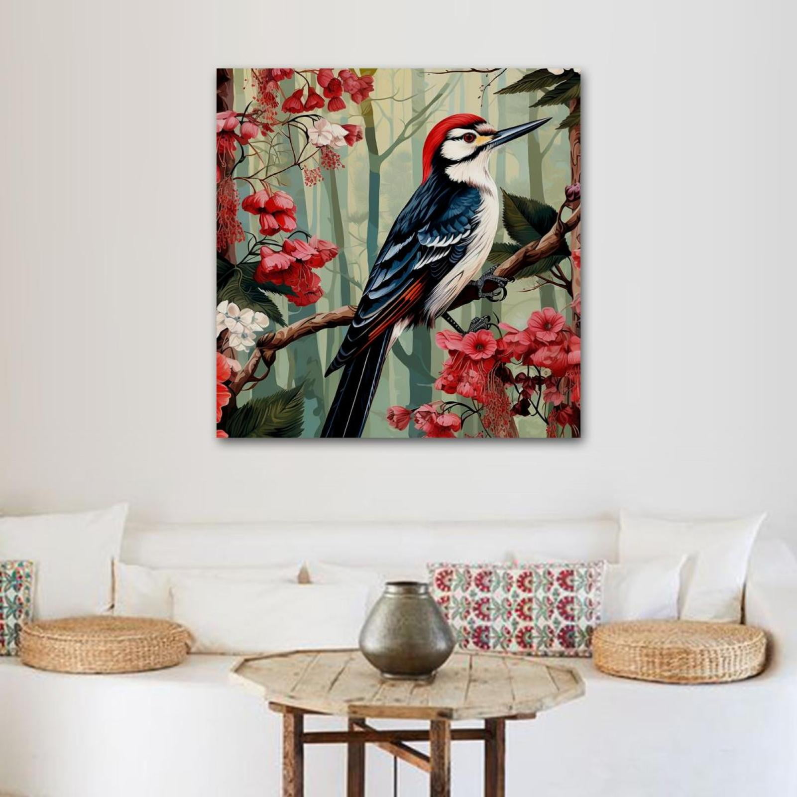OWNSERIES Woodpecker Pattern Canvas Wall Art Paintings for Living Room ...