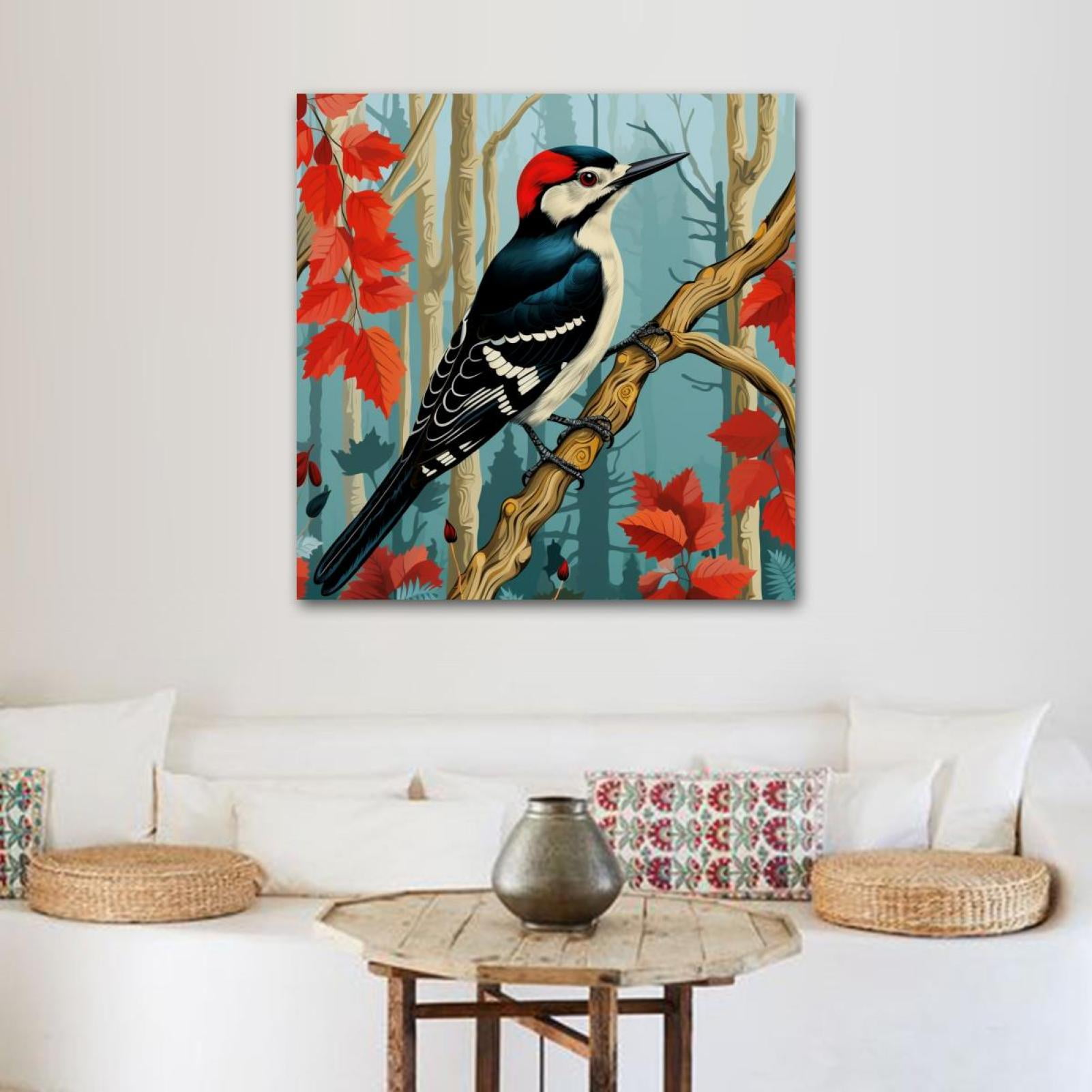 OWNSERIES Woodpecker Pattern Canvas Wall Art Paintings for Living Room ...