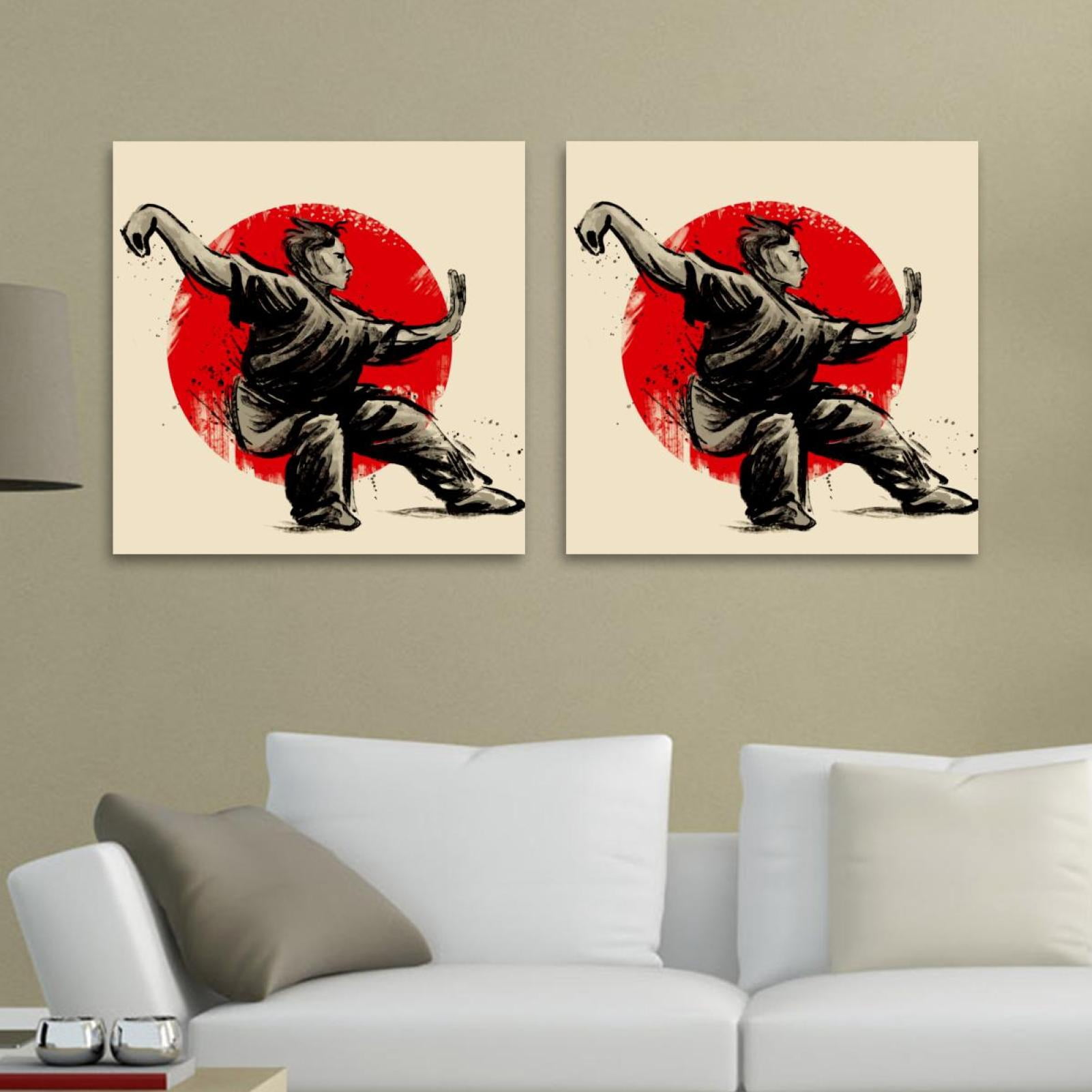 OWNSERIES Wushu Poses Chinese Kongfu Pattern 2PC Canvas Wall Art ...