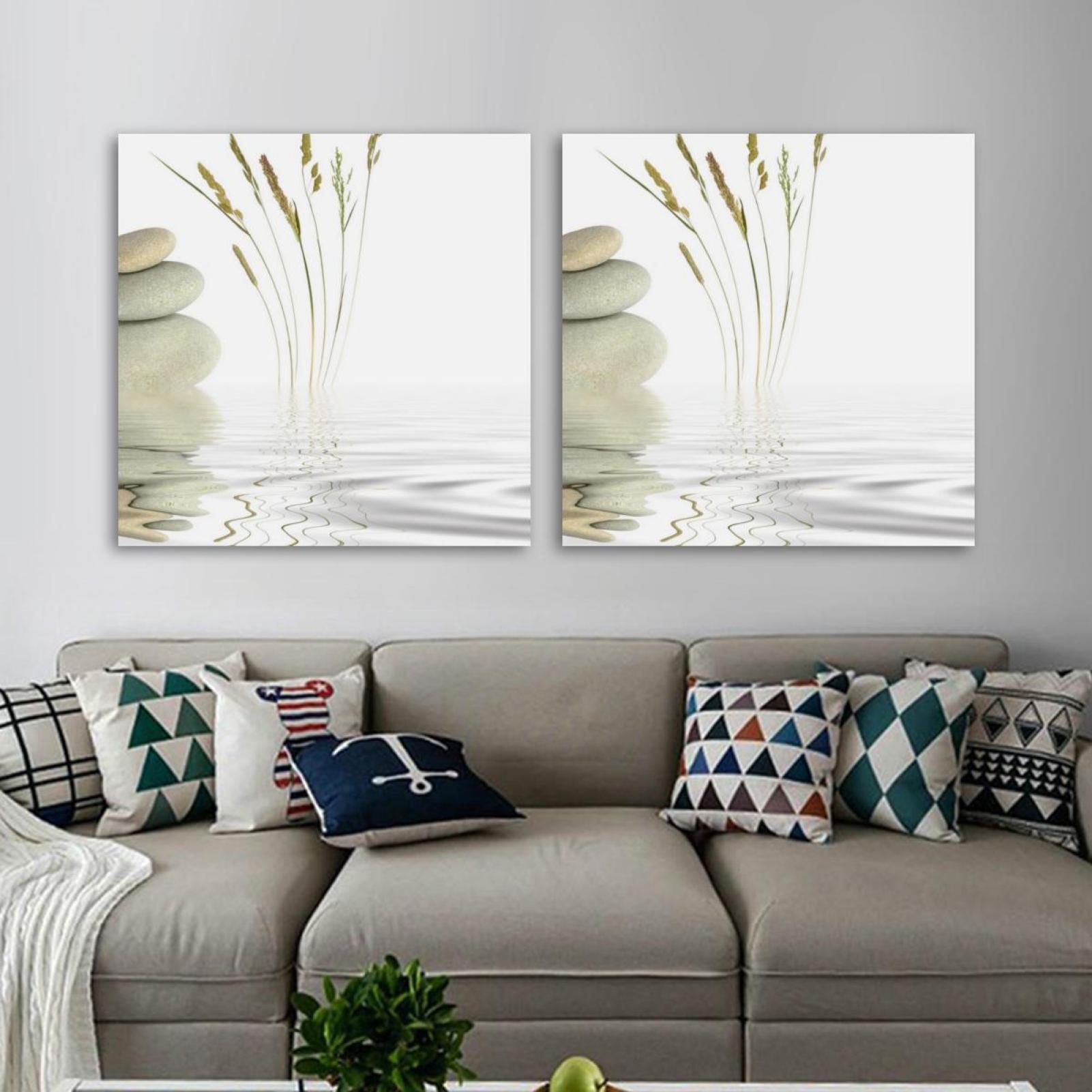 OWNSERIES Zen Ston Pattern 2PC Canvas Wall Art Paintings for Living ...