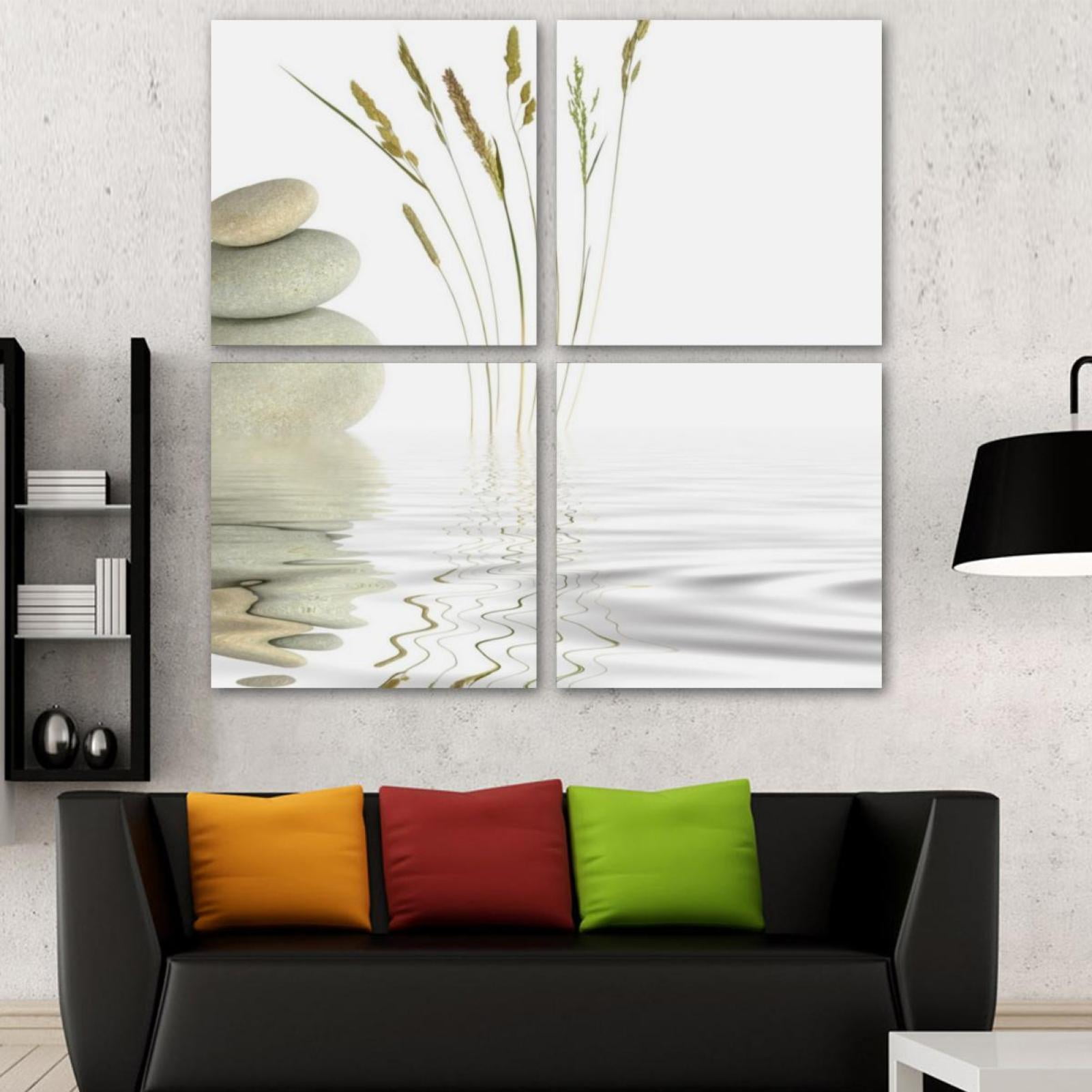 OWNSERIES Zen Ston Pattern 4PC Frameless Canvas Wall Art Paintings for ...