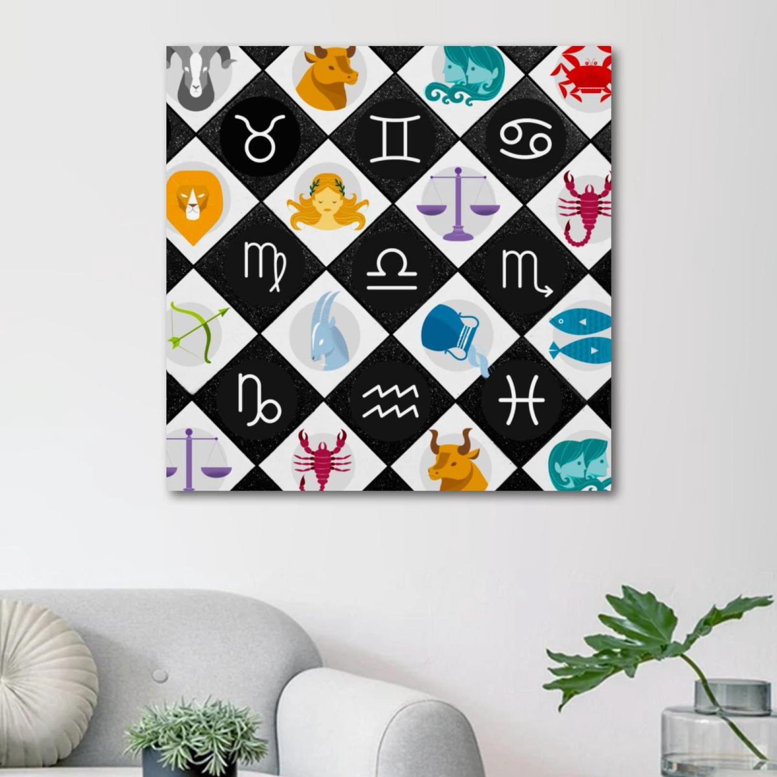 OWNSERIES Zodiac Astrology Horoscope Constellation Stars Pattern Canvas ...
