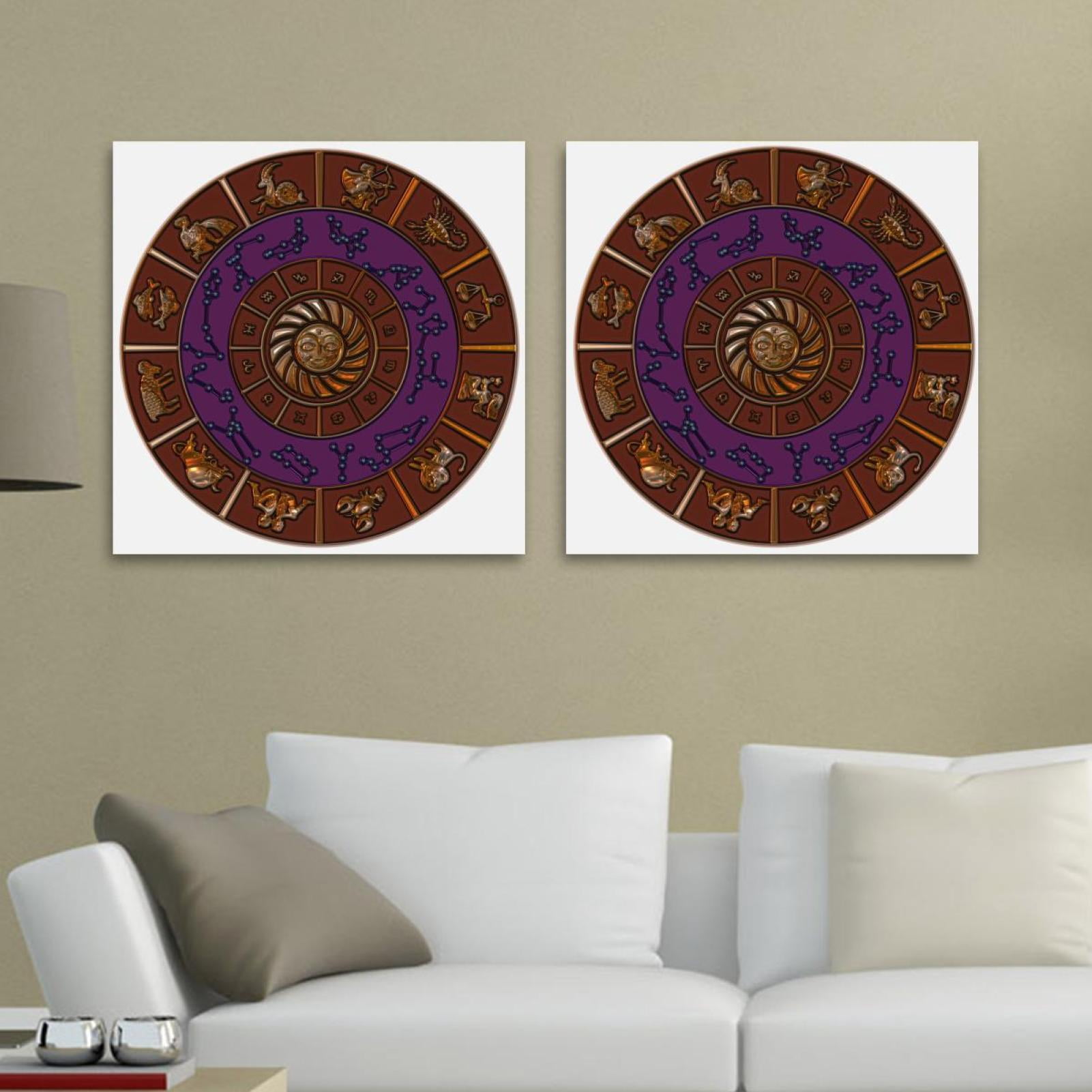 OWNSERIES Zodiak Zodiac Sign Metallizer Pattern 2PC Canvas Wall Art ...