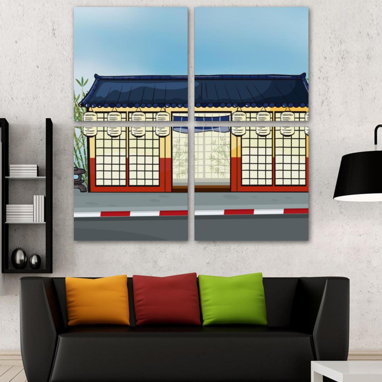 OWNSERIES a Japanese Traditional Restaurant Pattern 4PC Frameless ...