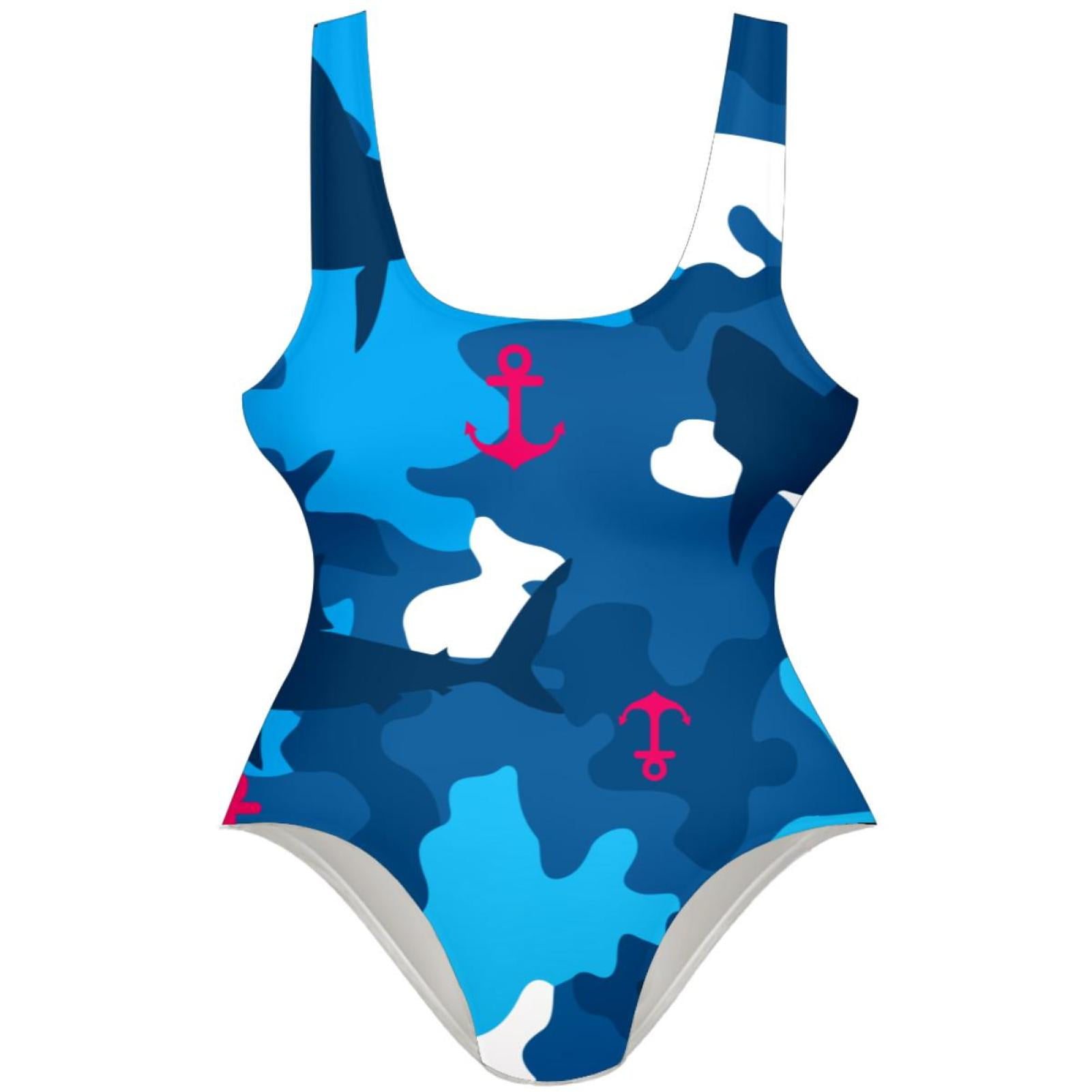 Ownsummer Anchor Camouflage Ocean Shark Pattern Stylish One Piece