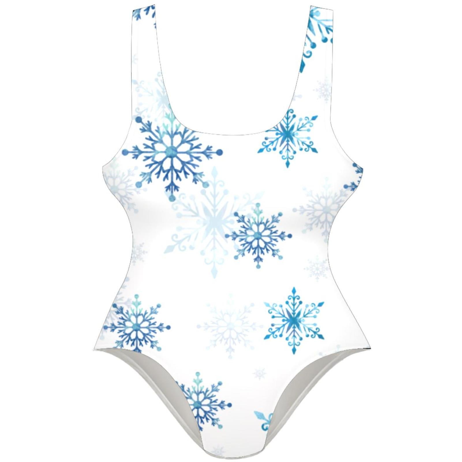 Ownsummer Blue Snow Flake 01 Pattern Stylish One Piece Swimsuit For