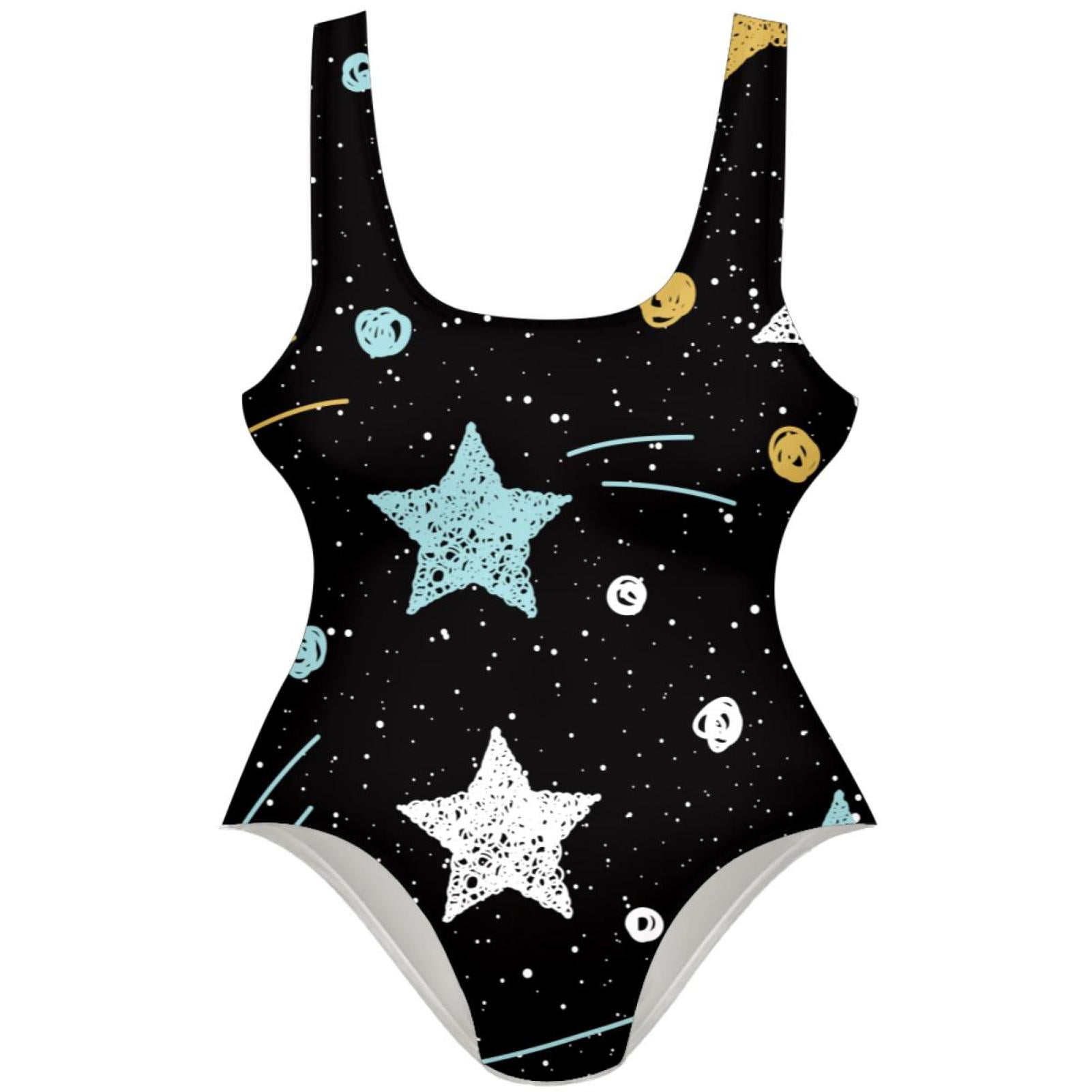 Ownsummer Blue White Yellow Star Pattern Black Pattern Stylish One