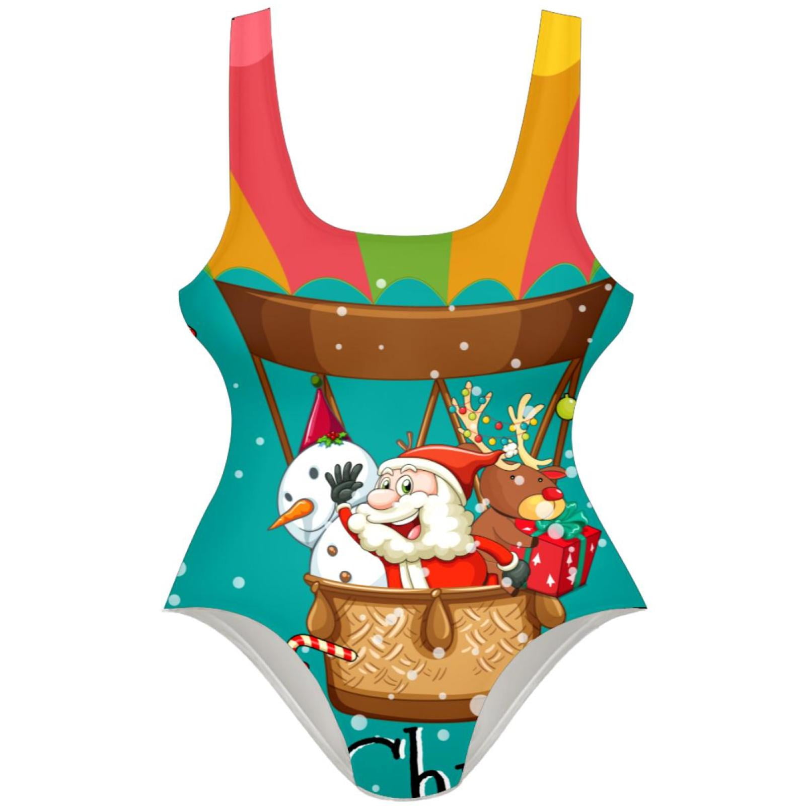 OWNSUMMER Christmas Santa Snowman Elk Deer on Balloon Pattern Stylish ...