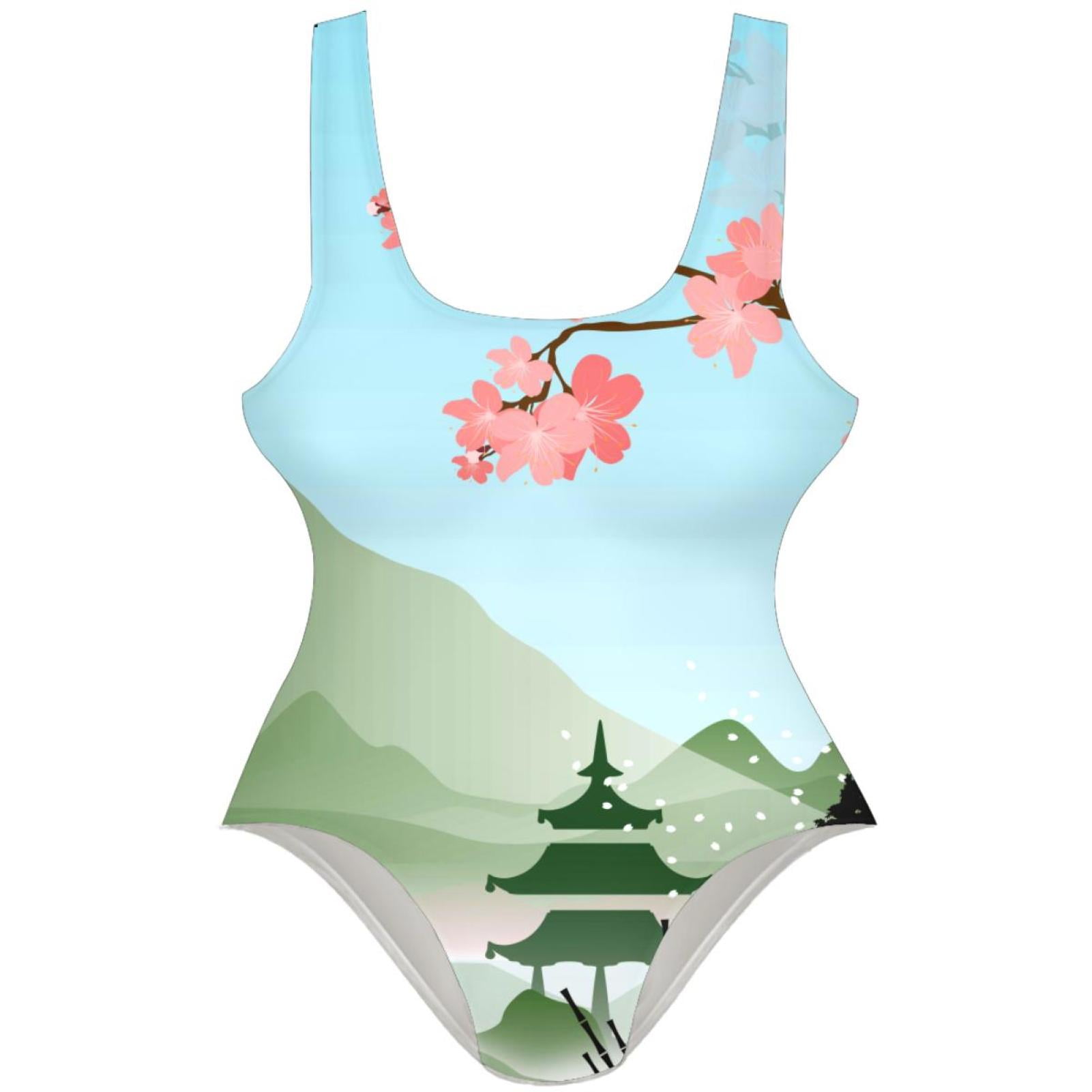 Ownsummer Flower Tree Pattern Stylish One Piece Swimsuit For Women 80