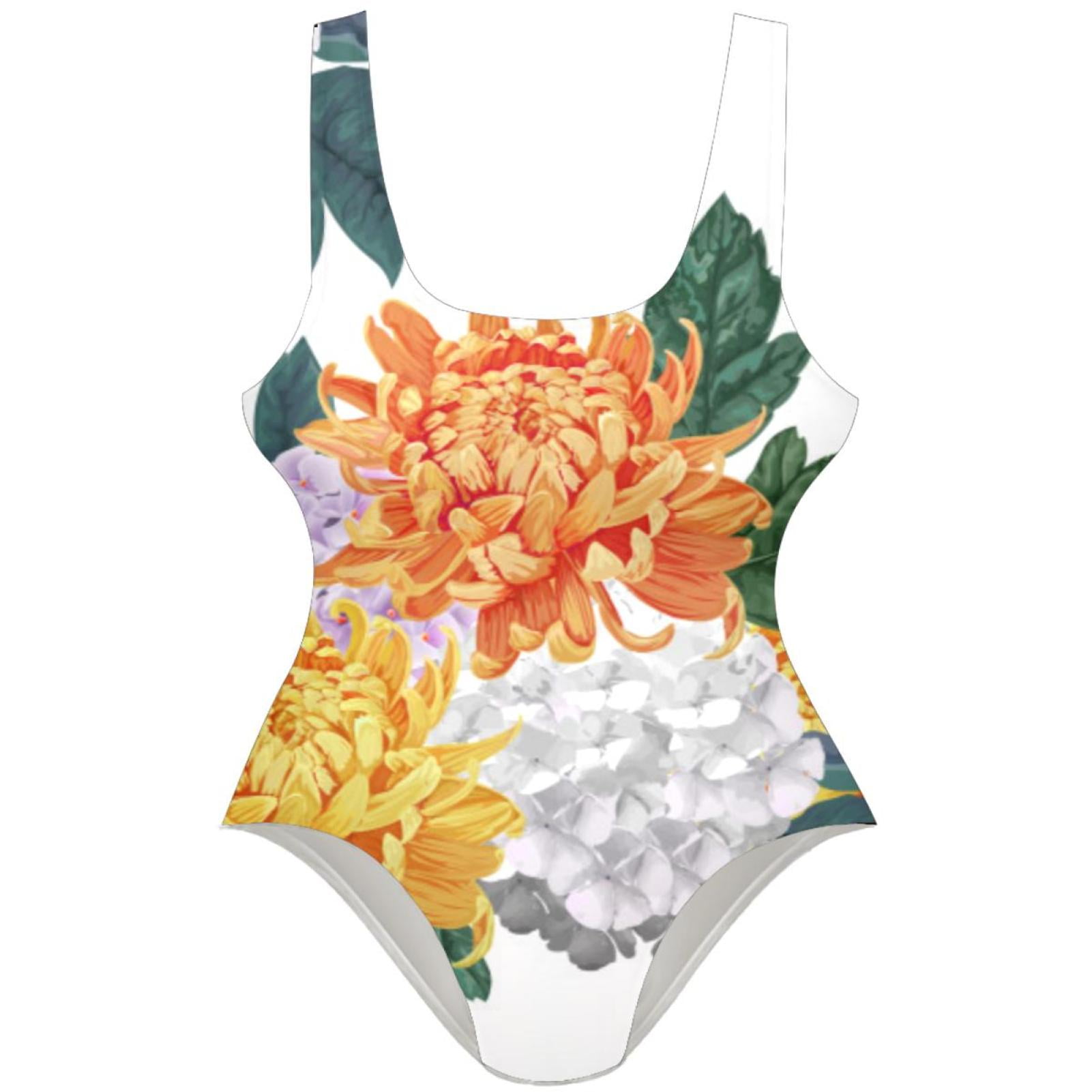 Ownsummer Flowers Pattern Stylish One Piece Swimsuit For Women 80