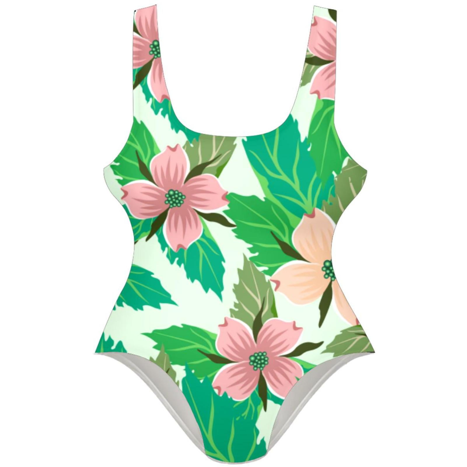 Ownsummer Flowers Pattern Stylish One Piece Swimsuit For Women 80