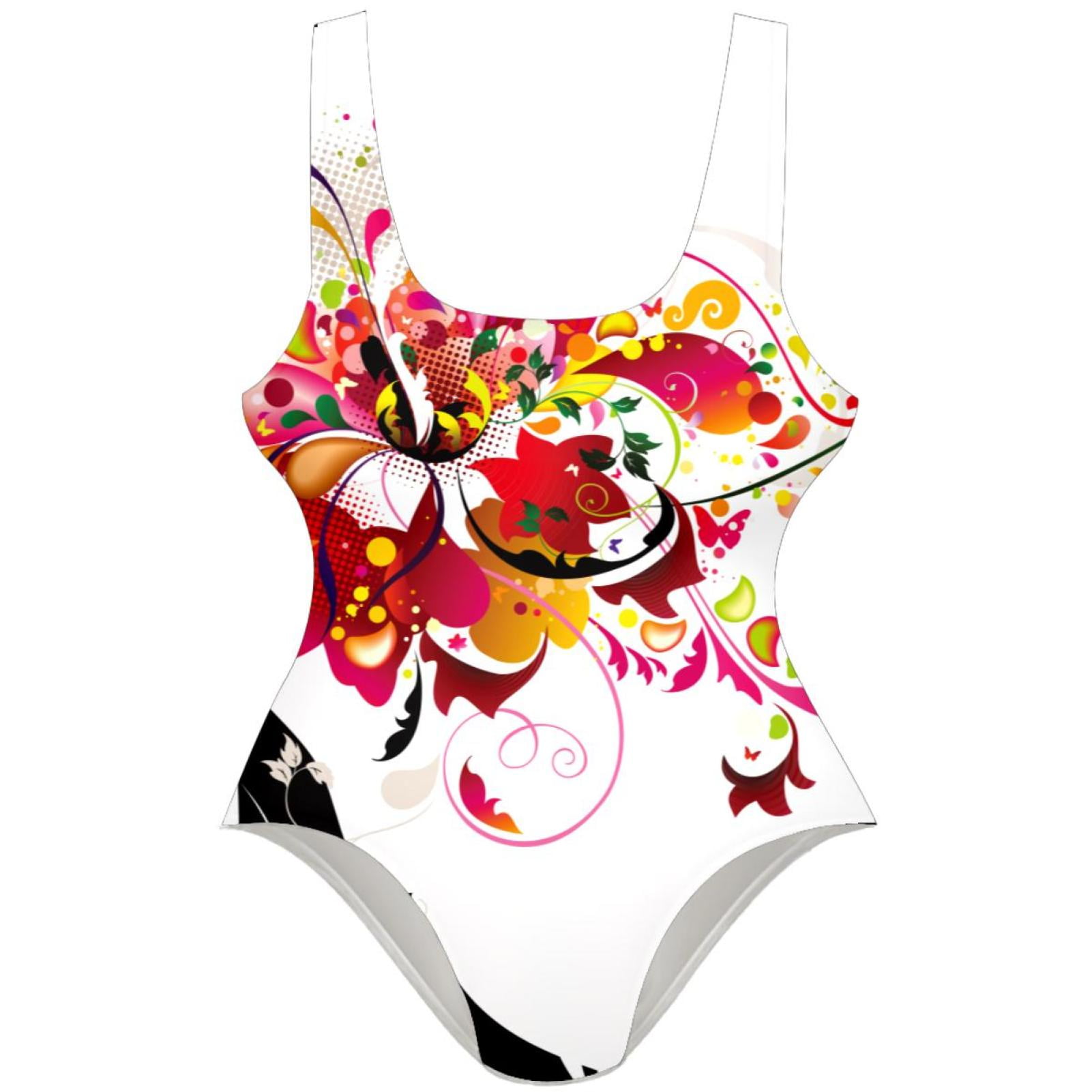 Ownsummer Girl Butterfly Flowers Pattern Stylish One Piece Swimsuit For