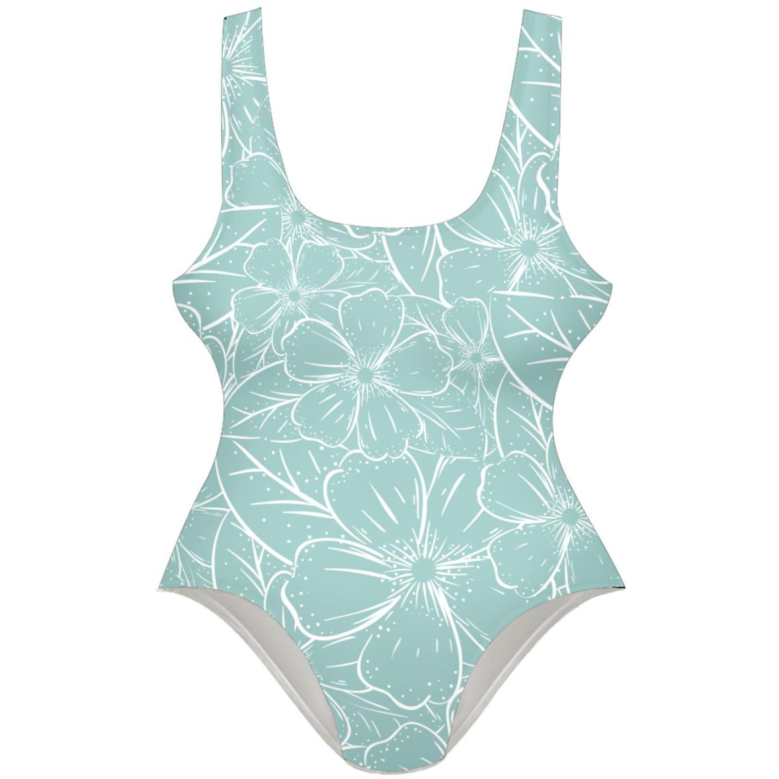 Ownsummer Simple Flowers Pattern Stylish One Piece Swimsuit For Women