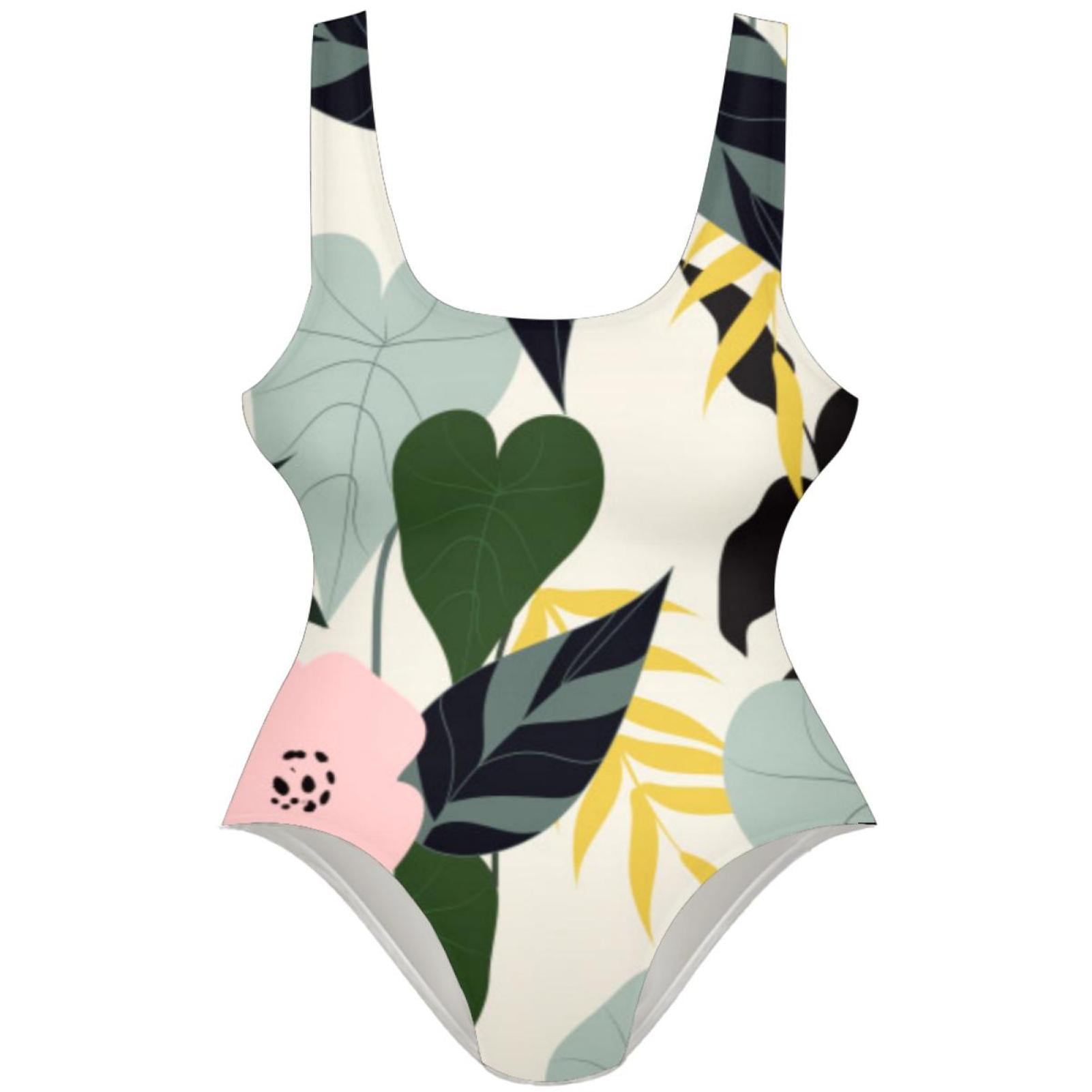 Ownsummer Tropical Floral Pattern Stylish One Piece Swimsuit For Women