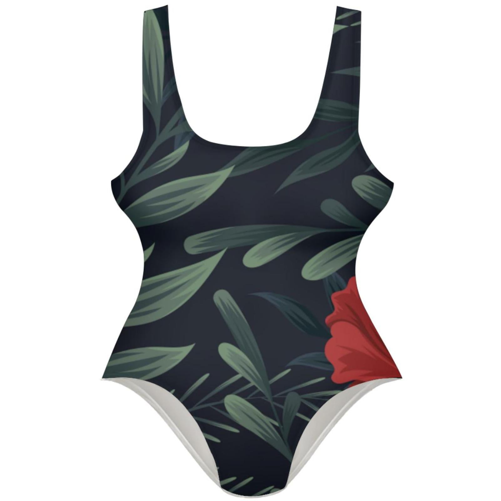 Ownsummer Tropical Flower Background Pattern Stylish One Piece Swimsuit