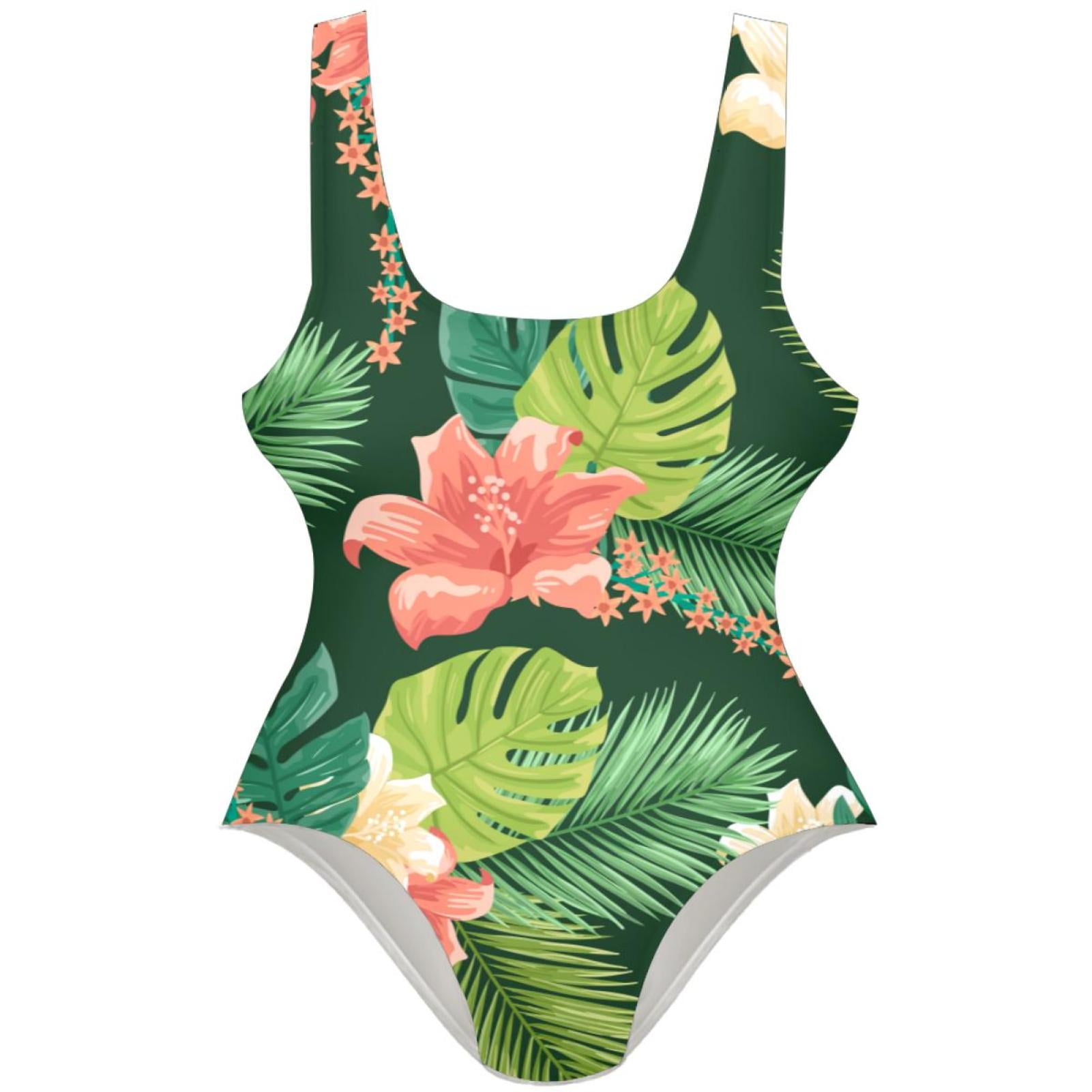 Ownsummer Tropical Pattern Stylish One Piece Swimsuit For Women 80