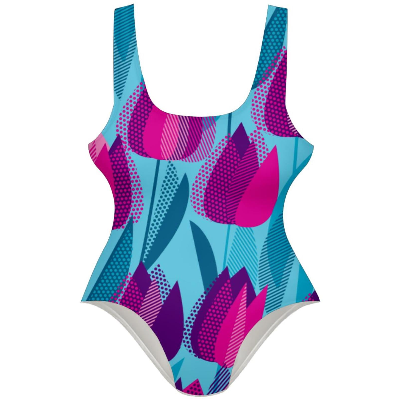 Ownsummer Tulip Flower Pattern Stylish One Piece Swimsuit For Women 80