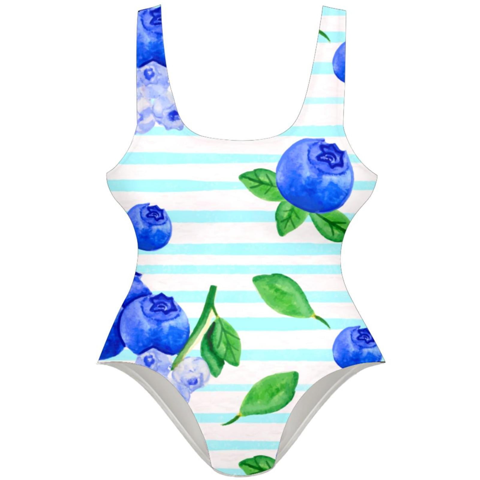 Ownsummer Watercolor Blueberry Fruits Flower Stripes Pattern Stylish