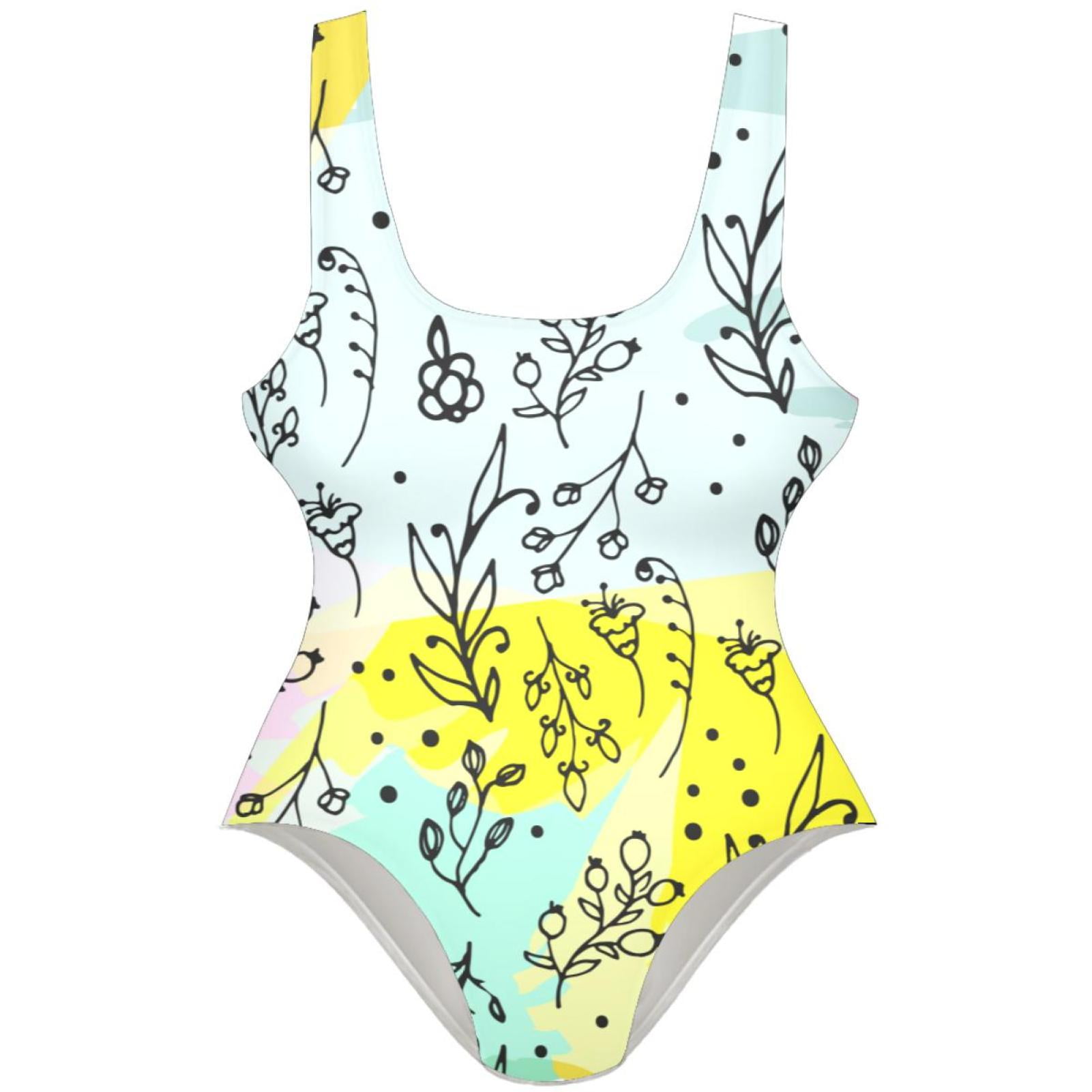 Ownsummer Wildflower Floral Pattern Stylish One Piece Swimsuit For