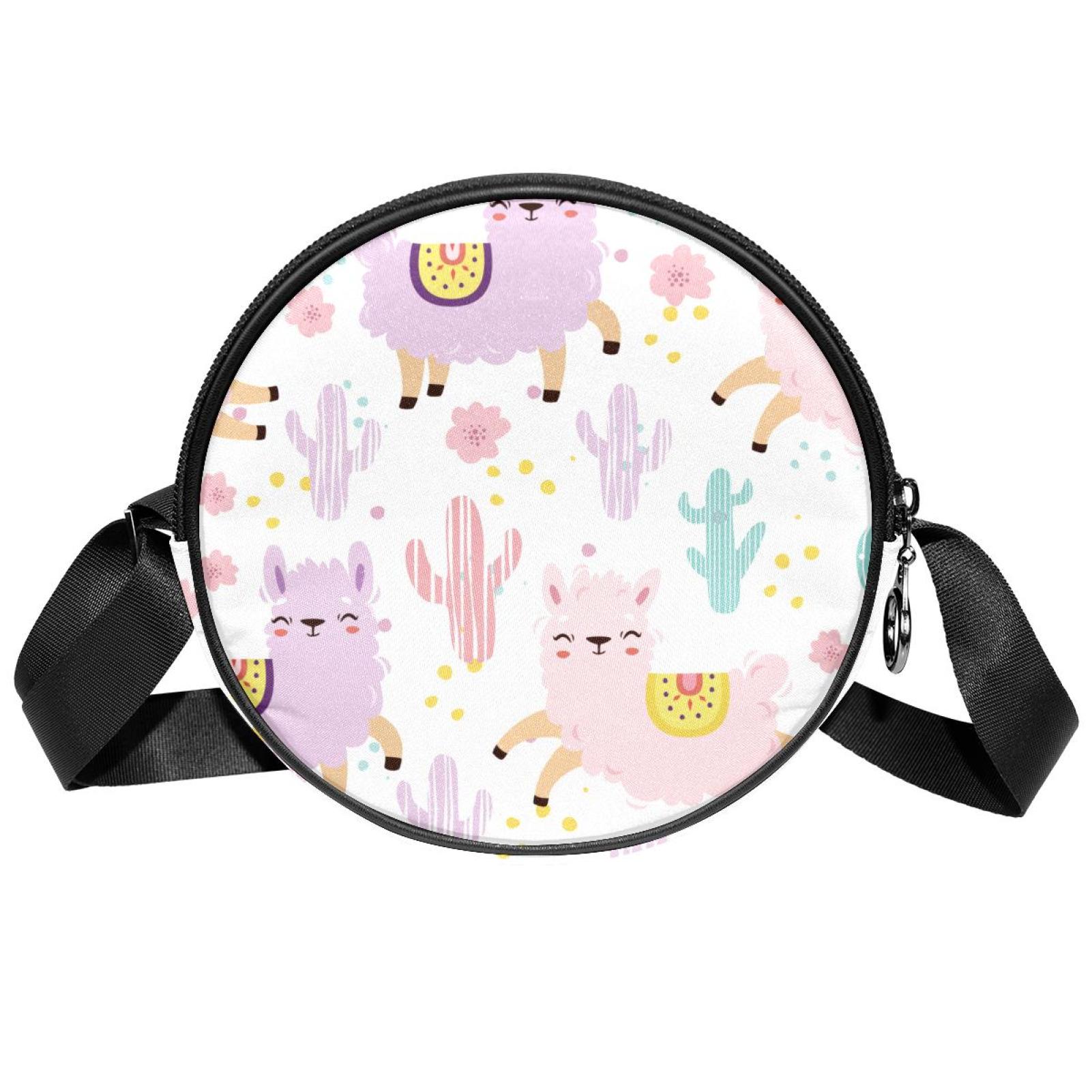 OWNTA Alpacas Llamas Purple Pink Cactus Cartoon Pattern Stylish Twill ...